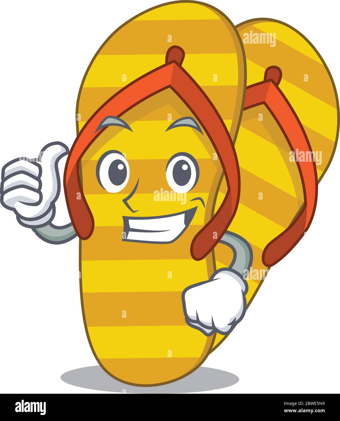 Flip flops cartoon character design showing OK finger Stock Vector ...