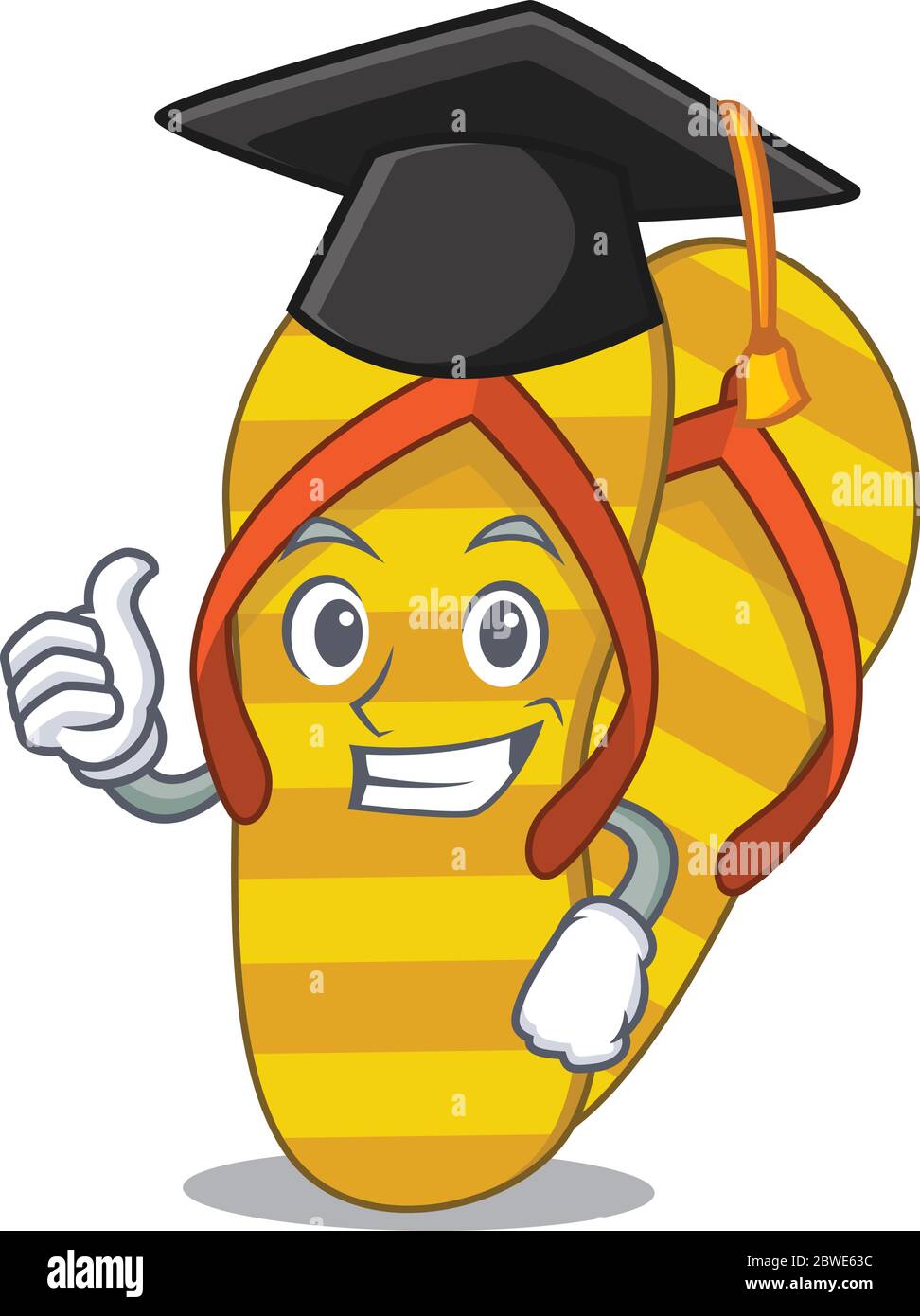 Happy proud of flip flops caricature design with hat for graduation ...
