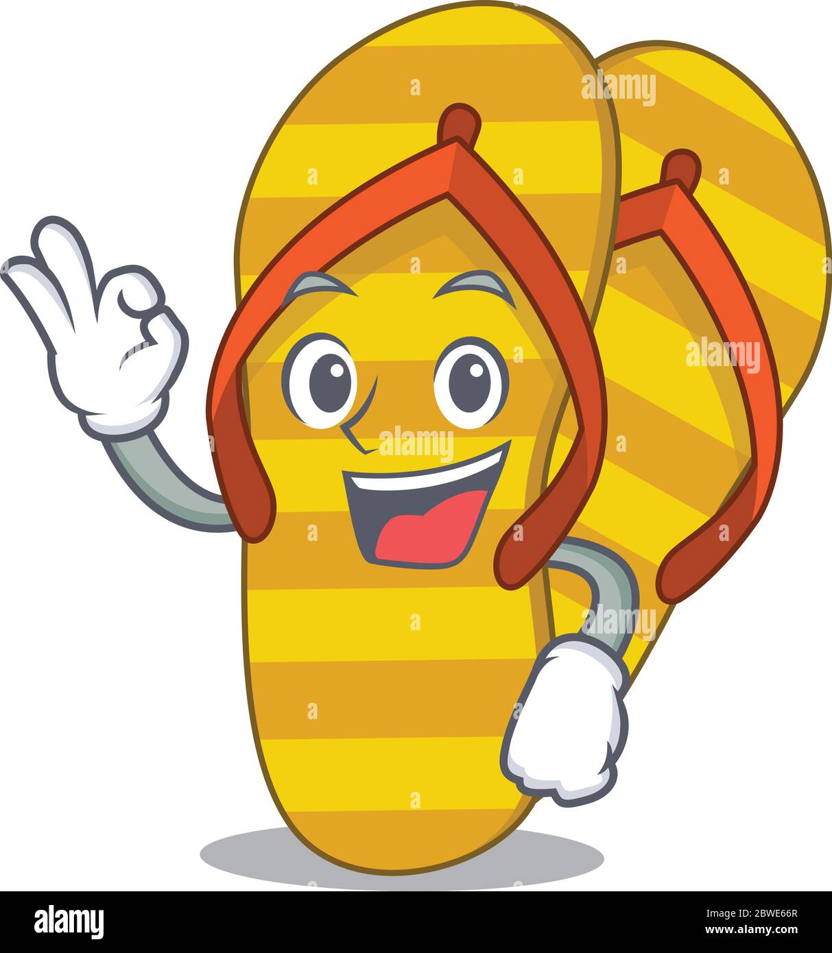Flip flops mascot design style showing Okay gesture finger Stock Vector ...
