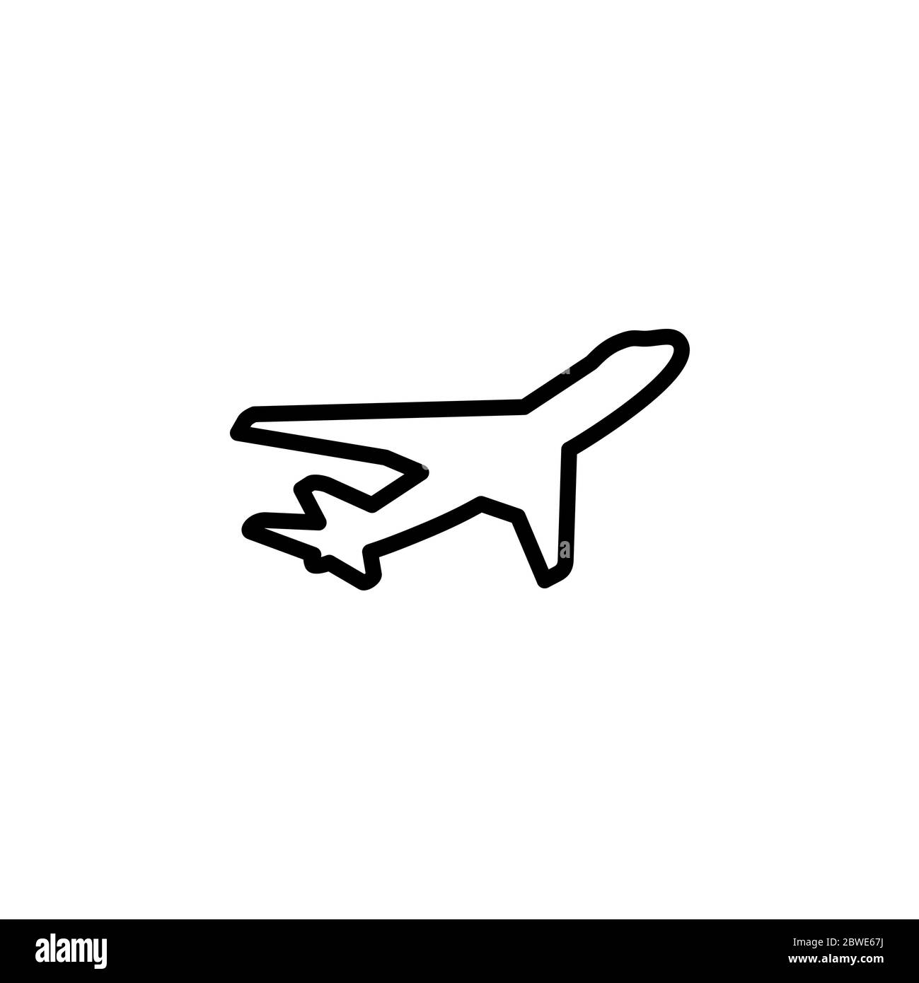 Airplane Line Icon In Flat Style Vector For App, UI, Websites. Black ...