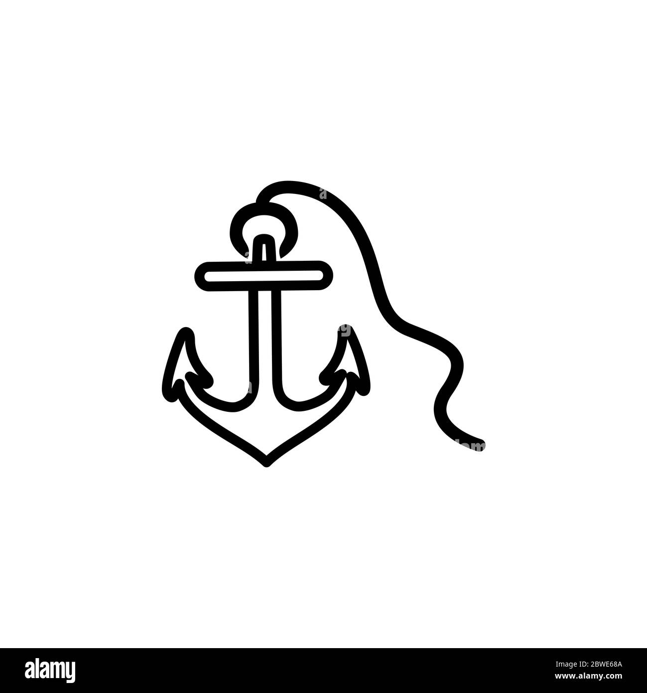 Anchor Line Icon In Flat Style Vector Icon For Apps And Websites. Black ...