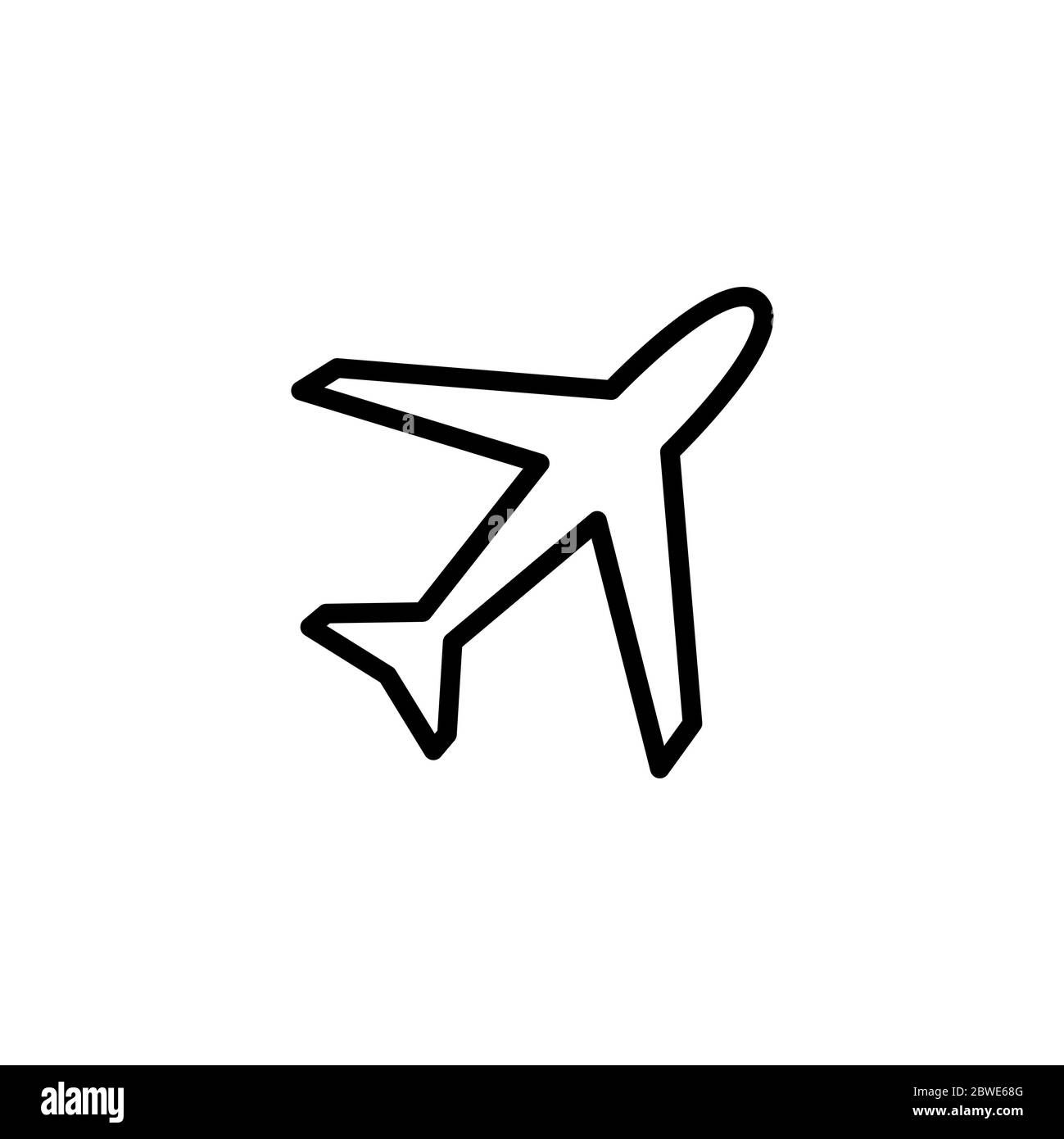 Airplane Line Icon In Flat Style Vector For App, UI, Websites. Black ...