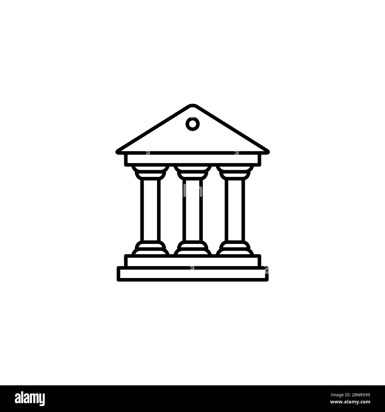 Bank Line Icon In Flat Style Vector Icon For Apps And Websites. Black ...