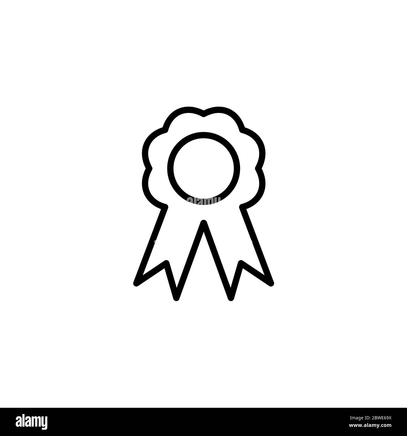 Badge Line Icon Flat Style Vector. Award Black Icon Vector Illustration ...