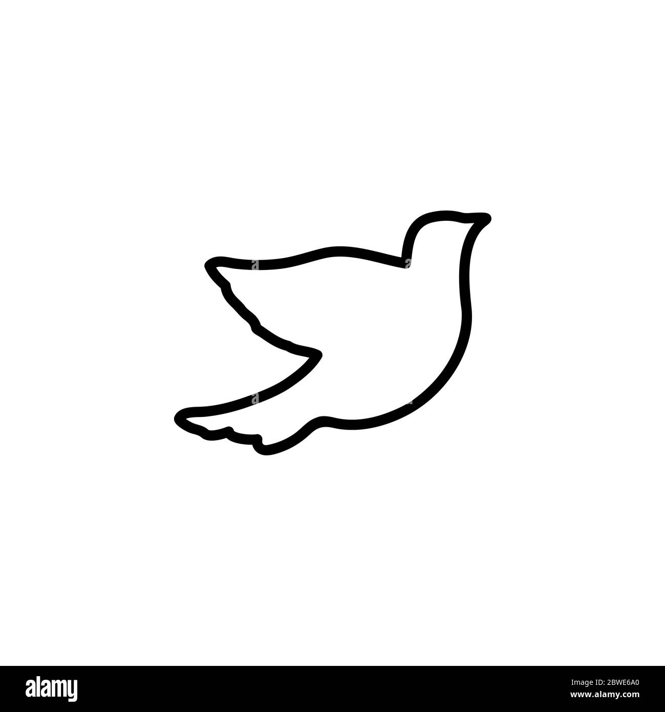 Bird Line Icon In Flat Style Vector For Apps, UI, Websites. Black Icon ...