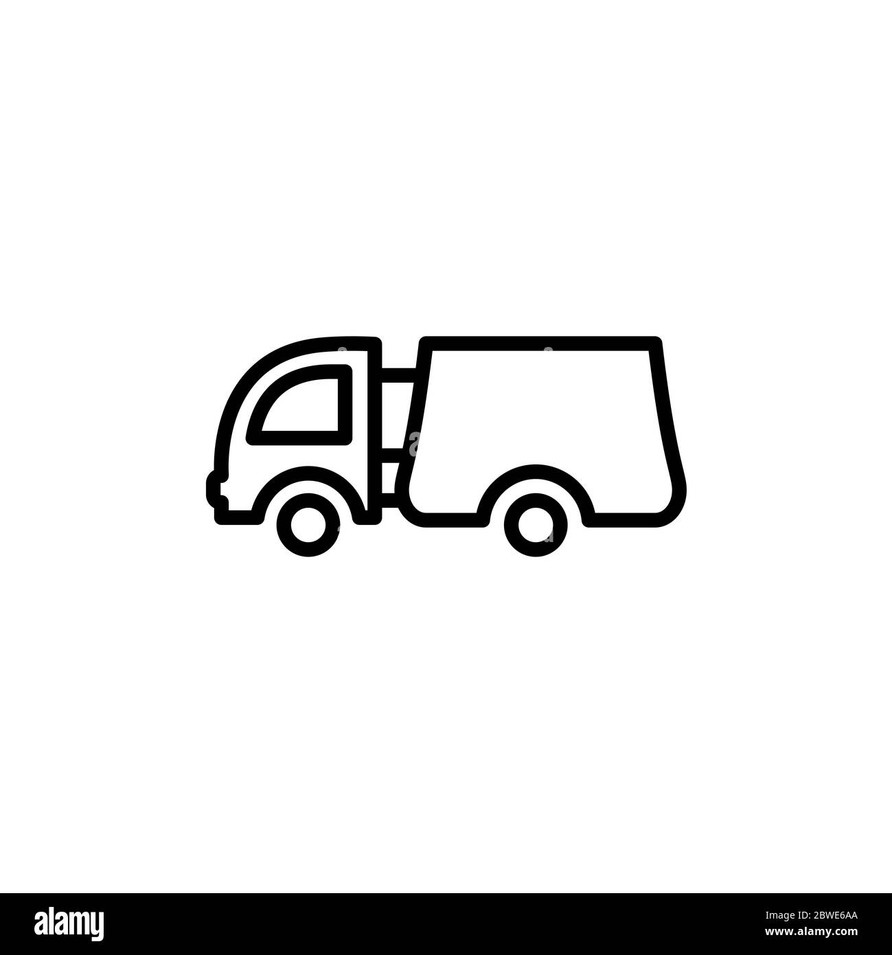 Big Truck Line Icon In Flat Style Vector For App, UI, Websites. Black ...