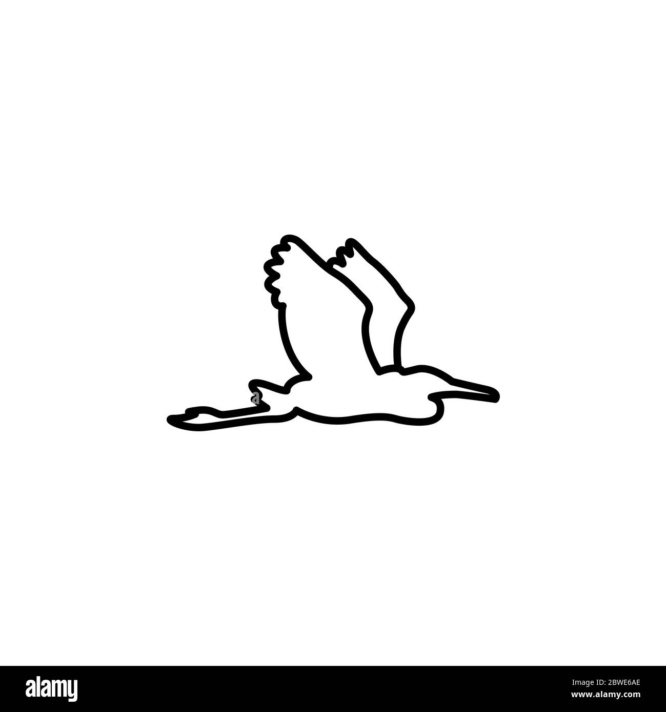 Bird Line Icon In Flat Style Vector For Apps, UI, Websites. Black Icon ...