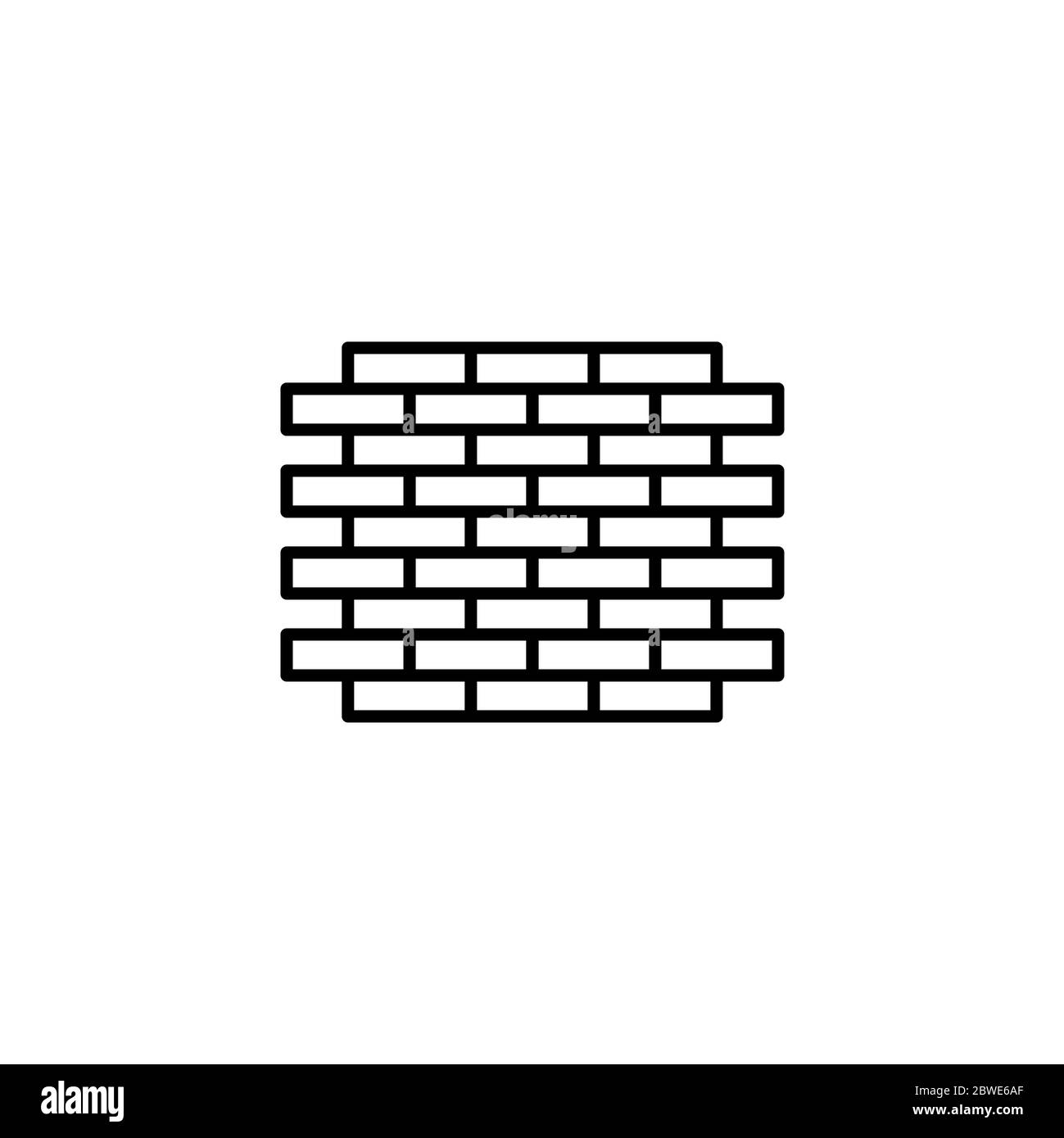 Brick Wall Line Icon In Flat Style Vector For Apps, UI, Websites. Black ...