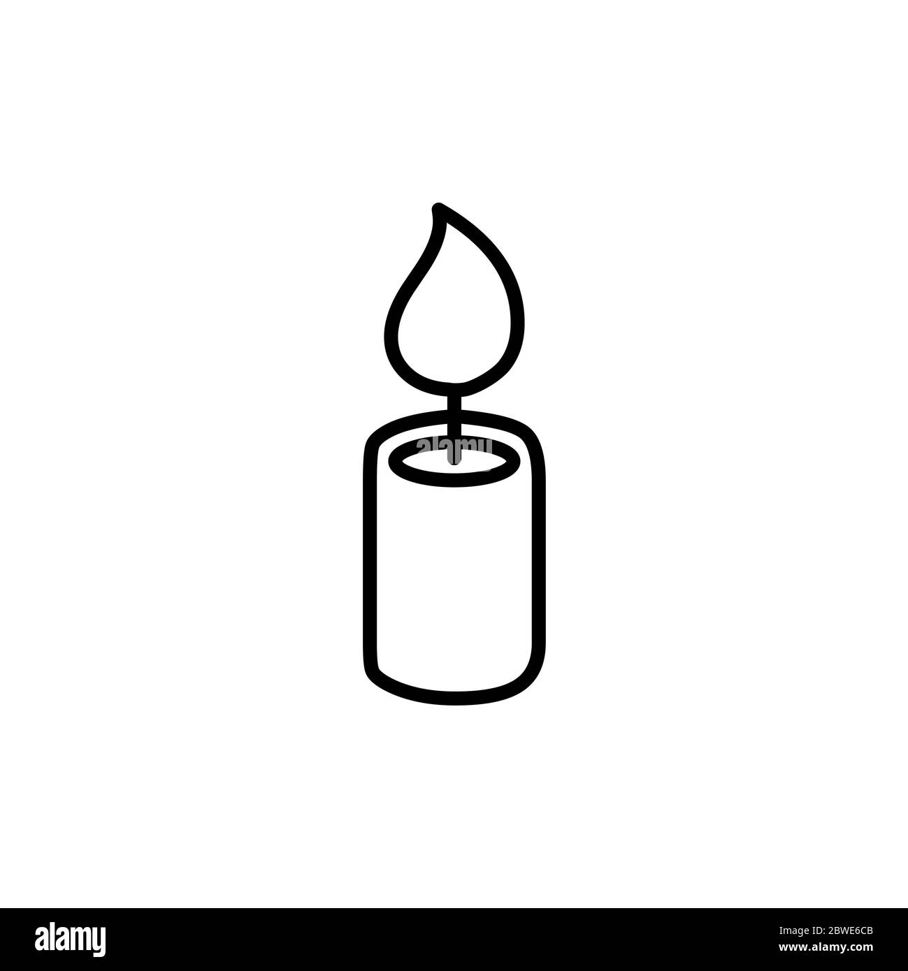 Candle Line Icon In Flat Style Vector For Apps, UI, Websites. Black ...
