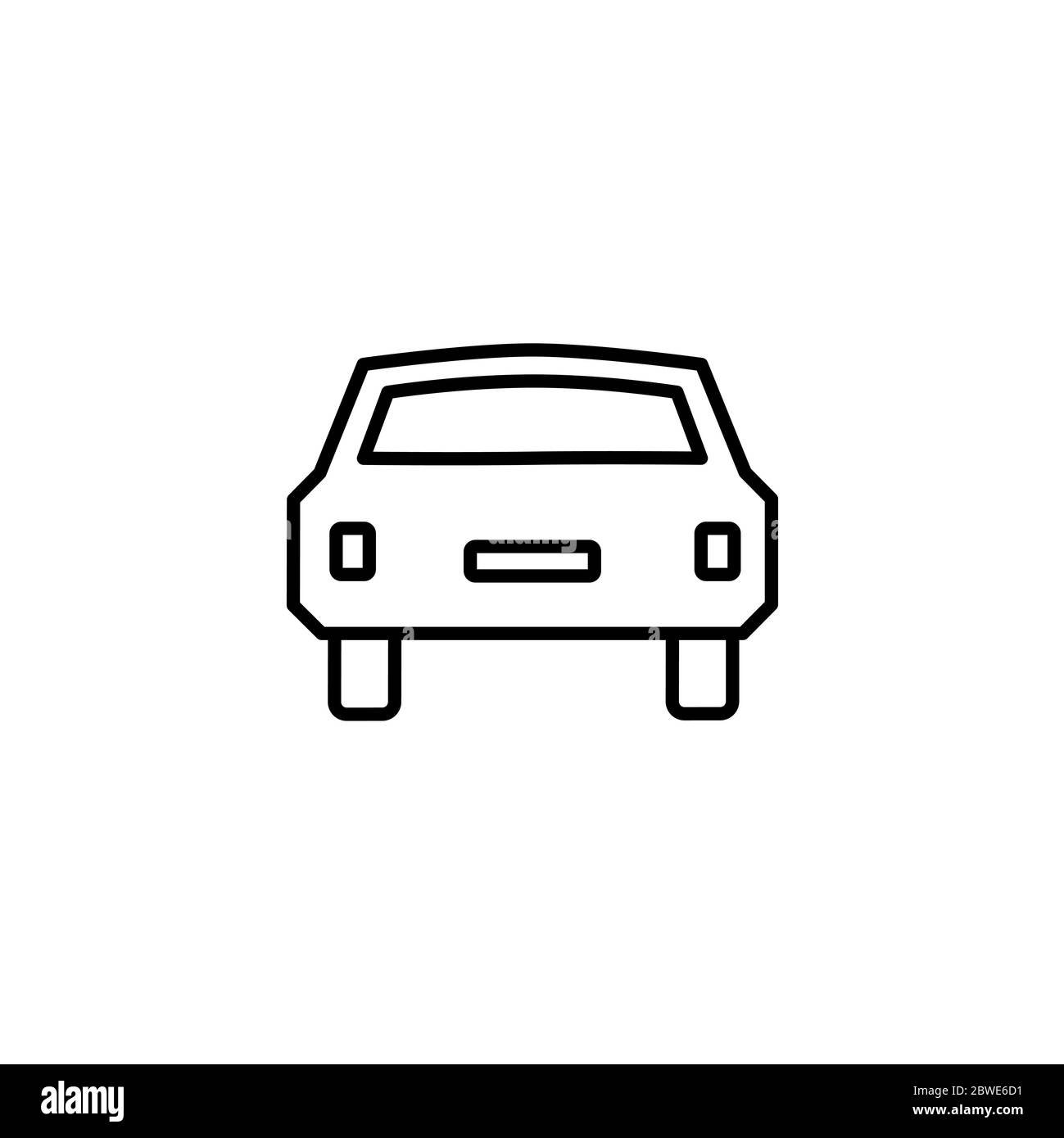 Car Line Icon In Flat Style Vector For Apps, UI, Websites. Black Icon ...