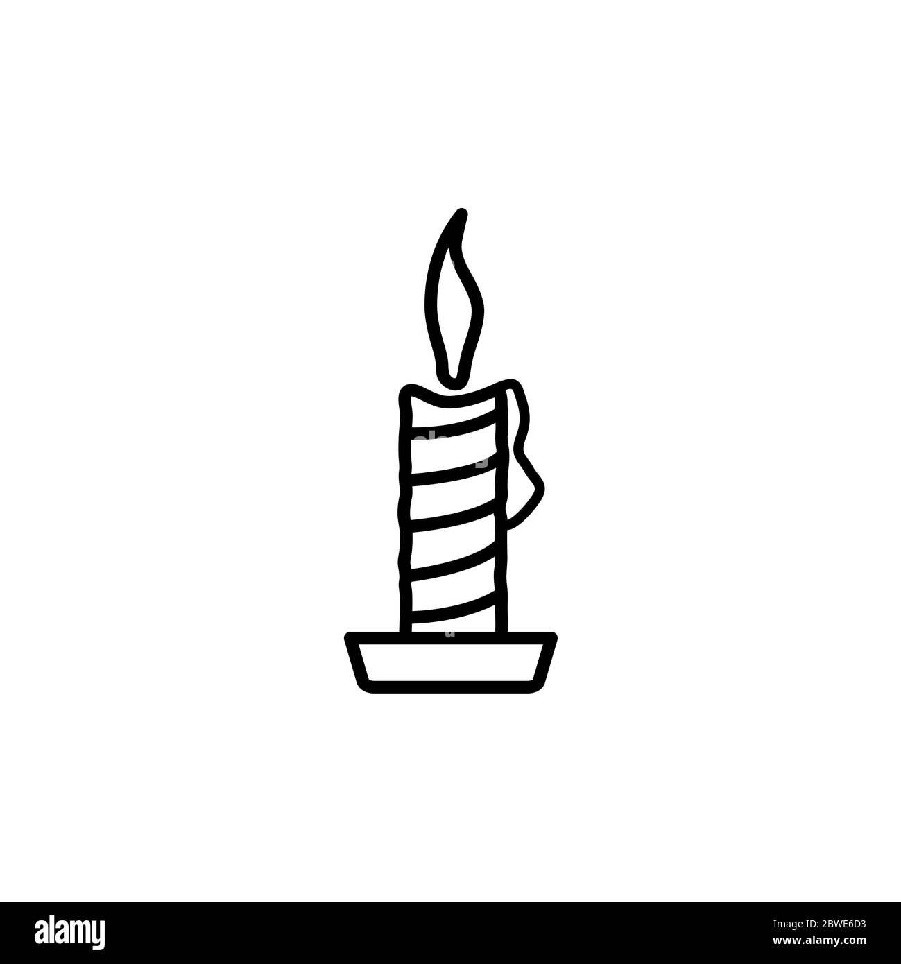 Candle Line Icon In Flat Style Vector For Apps, UI, Websites. Black ...