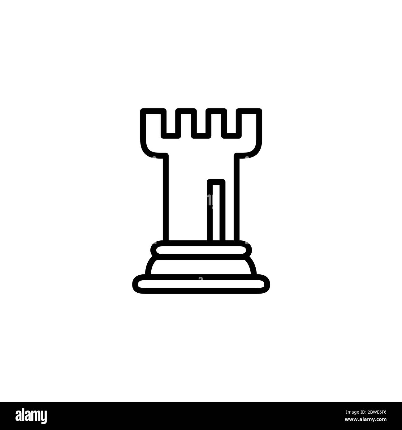 Chess Rook Line Icon In Flat Style Vector For Apps, UI, Websites. Black ...