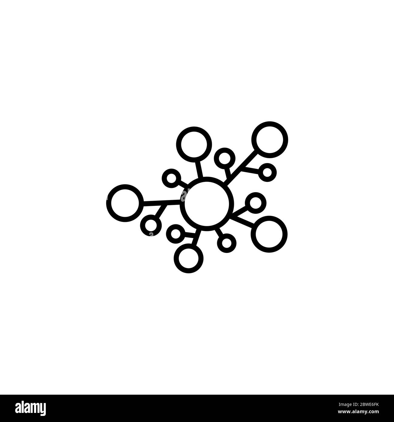 Chemical Bond Line Icon In Flat Style Vector. Black Molecule Icon ...