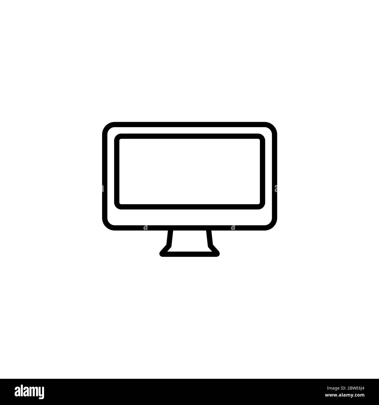 Computer Monitor Line Icon In Flat Style Vector Icon For Apps UI ...