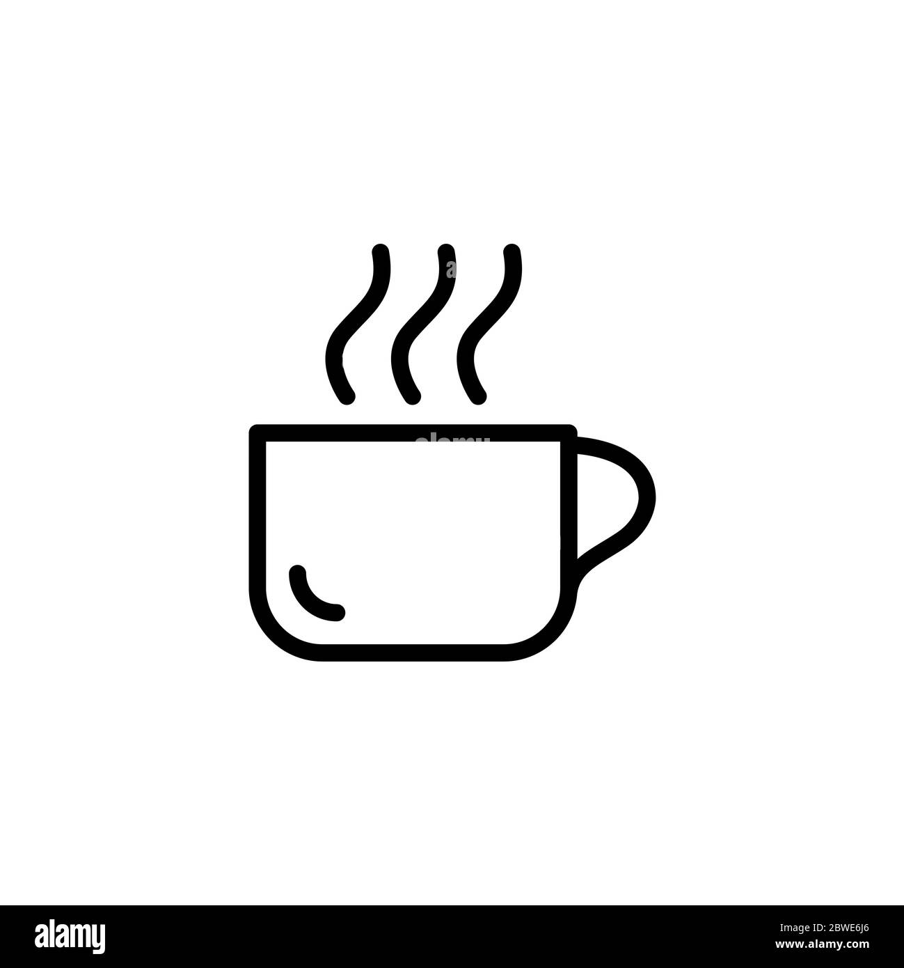 Coffee Cup Line Icon In Flat Style Vector Icon For Apps, UI, Websites ...