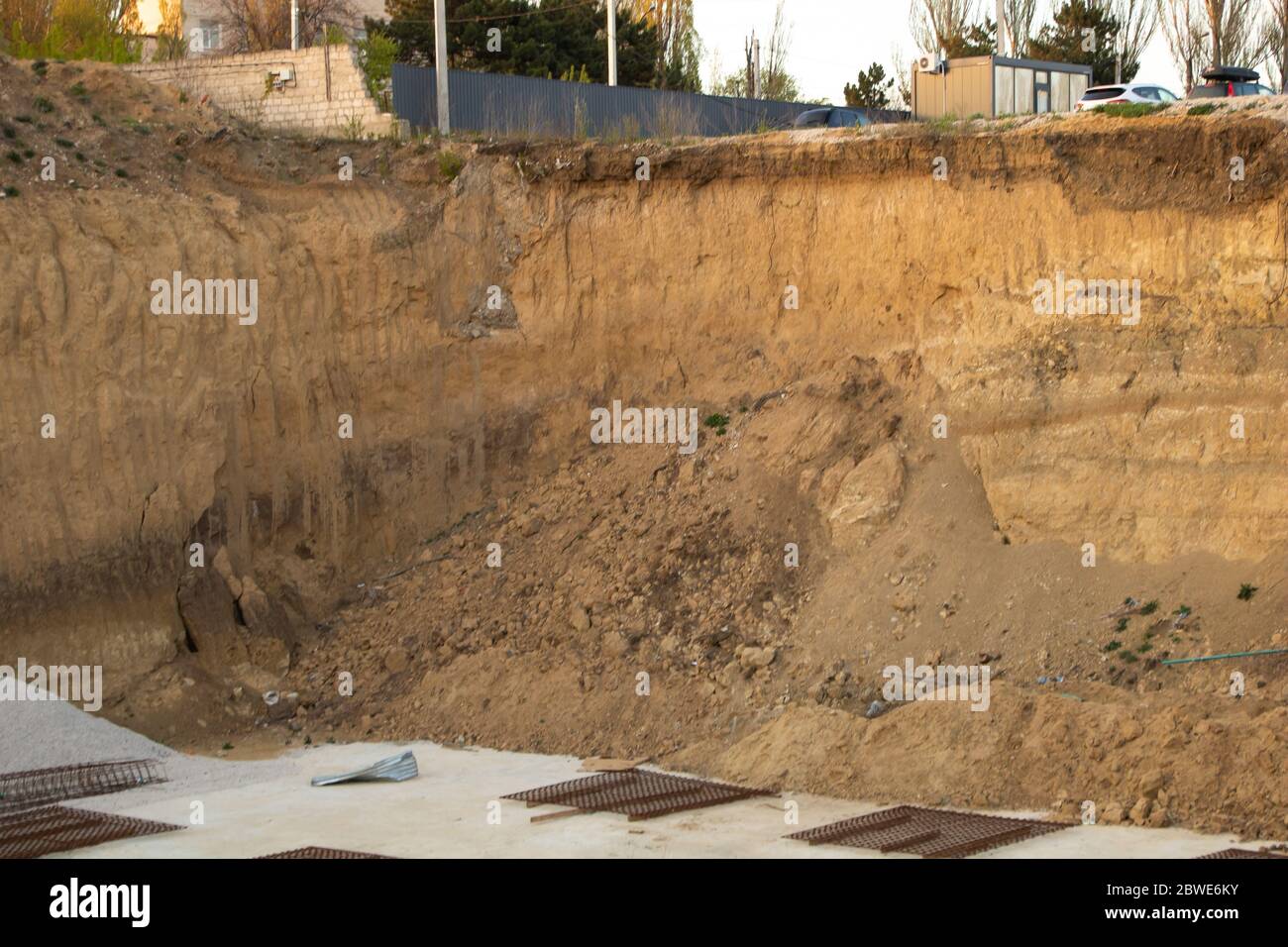 A big hole in the ground, building construction project Stock Photo - Alamy
