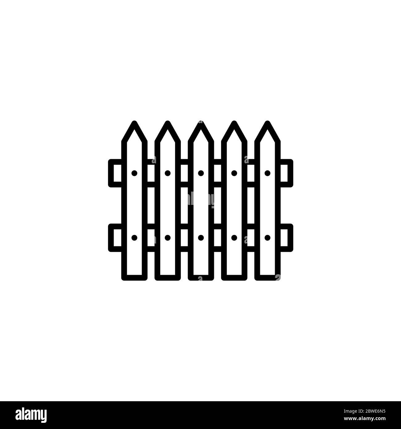 Fence Line Icon In Flat Style Vector For Apps, UI, Websites. Black Icon ...