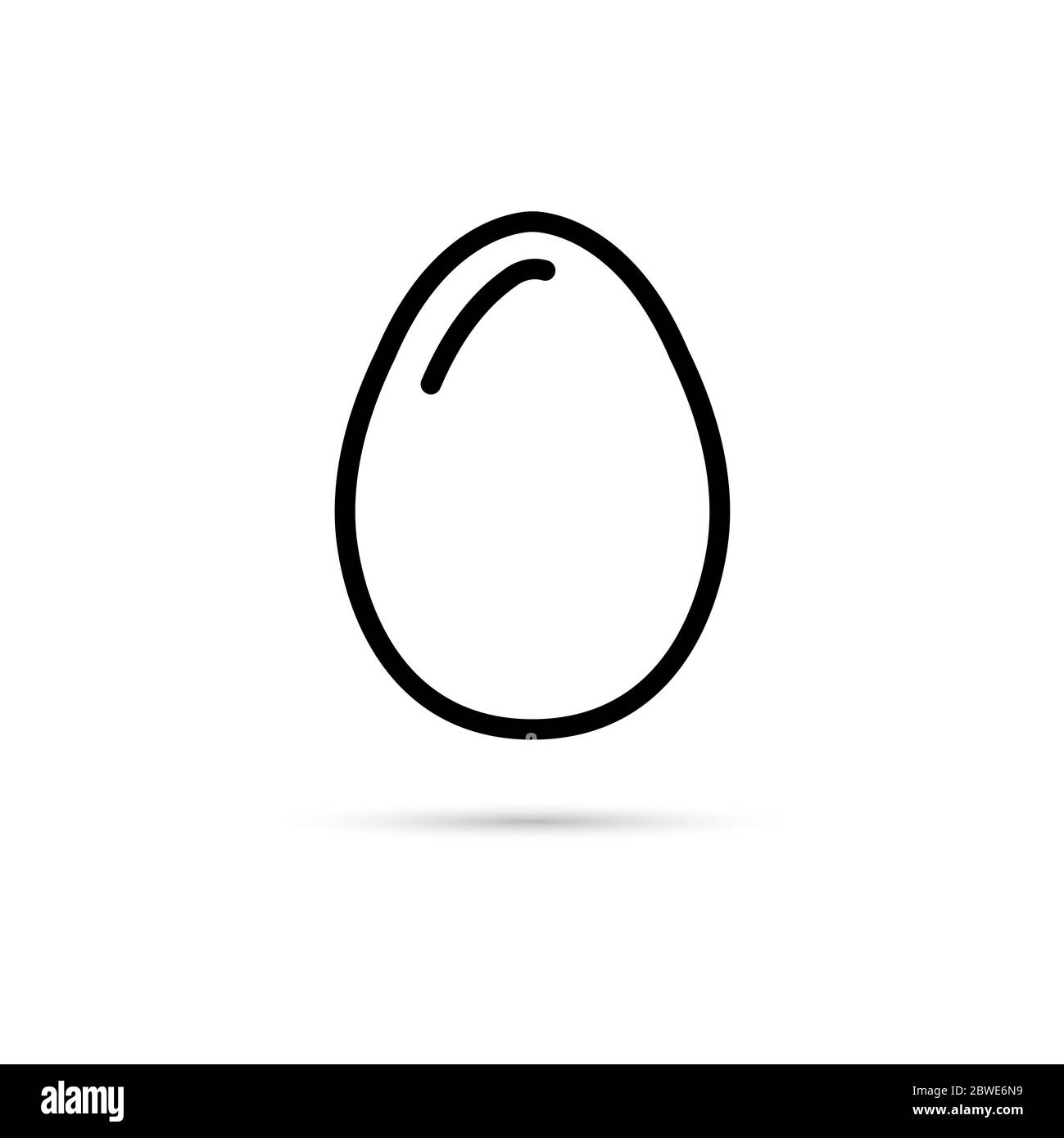 Egg Line Icon In Flat Style Vector For App, UI, Websites. Black Icon ...