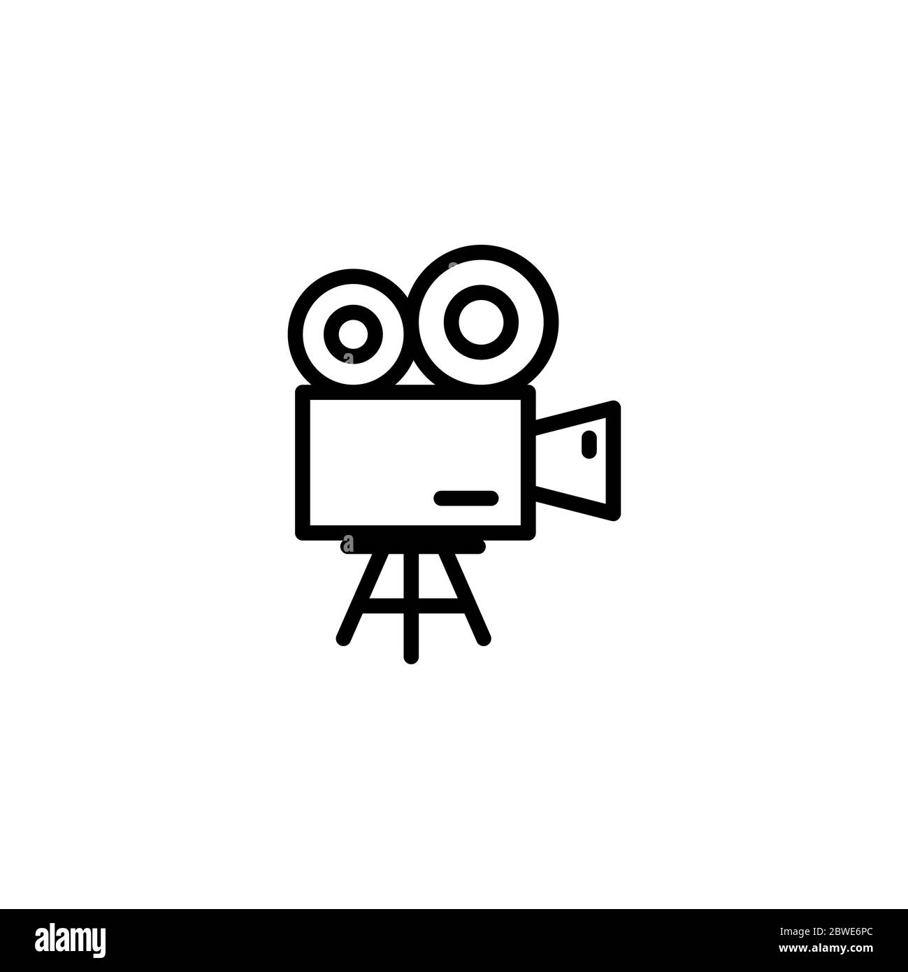 Film Camera Line Icon In Flat Style Vector For App, UI, Websites. Black ...