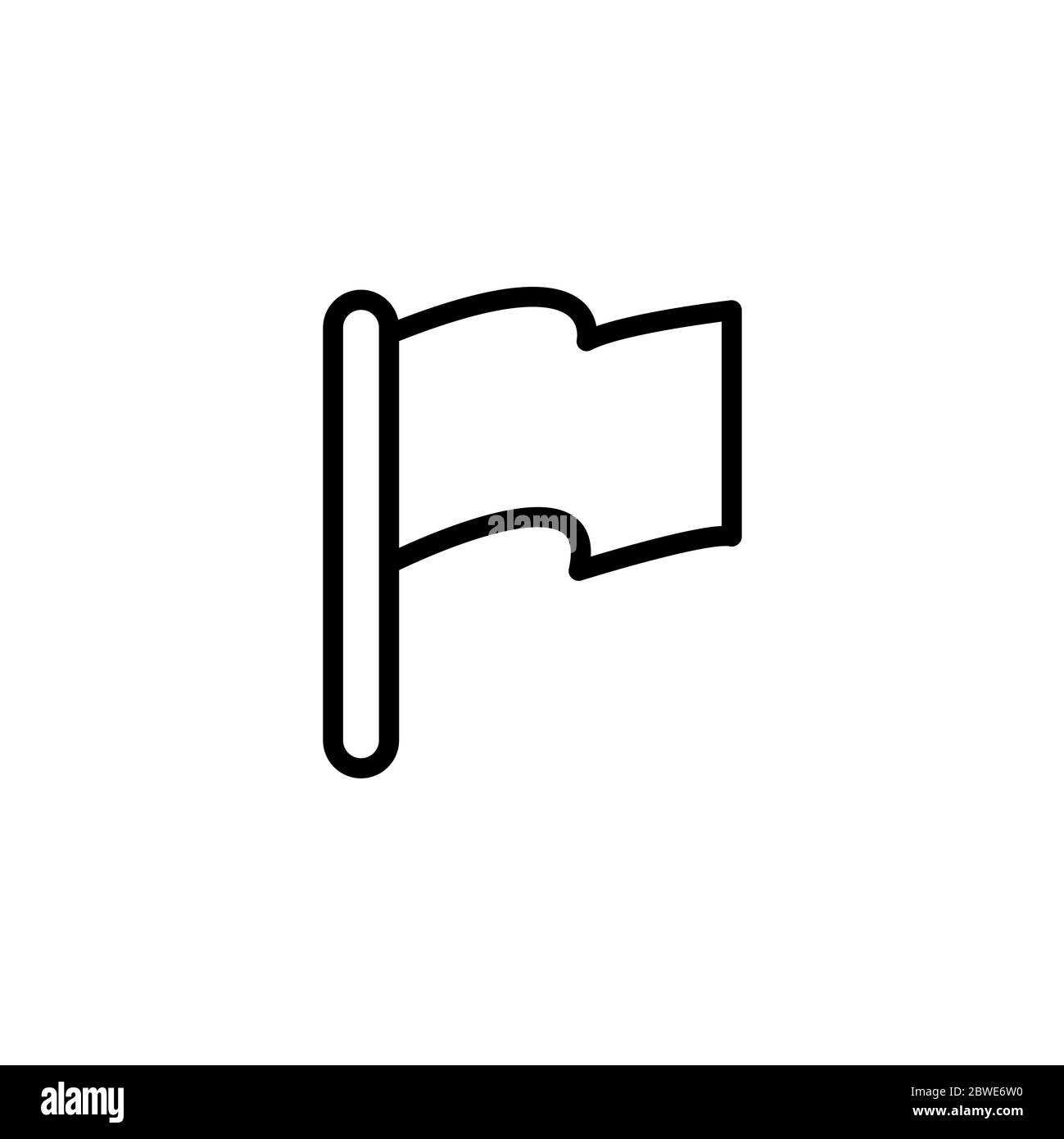 Flag Line Icon In Flat Style Vector For App, UI, Websites. Black Icon ...