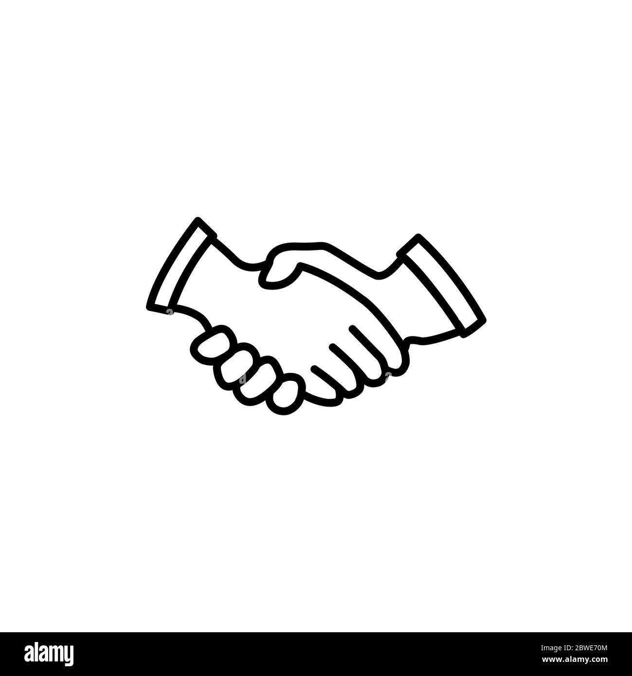Handshake Line Icon In Flat Style Vector For App, UI, Websites. Black ...