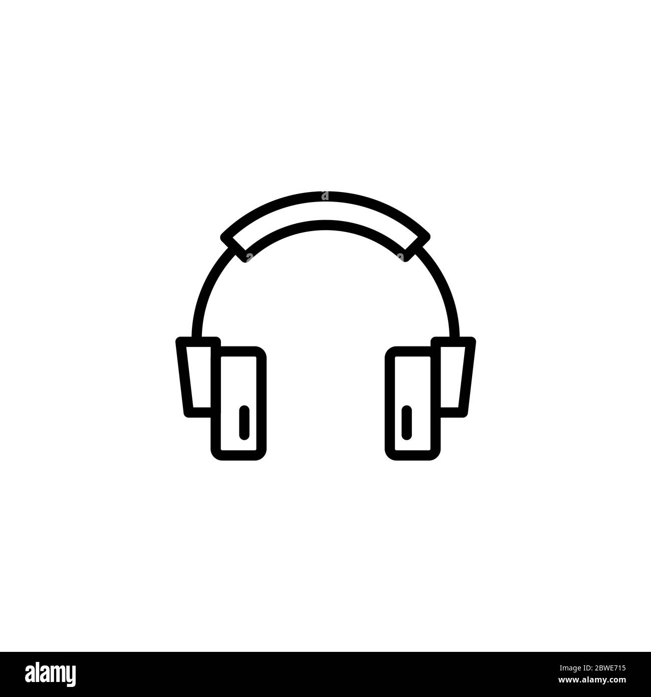 Headphone Line Icon In Flat Style Vector For App, UI, Websites. Black ...
