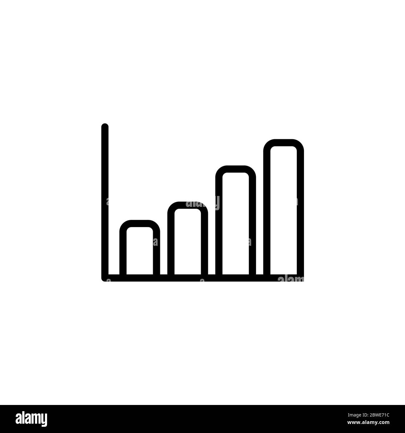 Growing Graph Line Icon In Flat Style Vector For App, UI, Websites ...