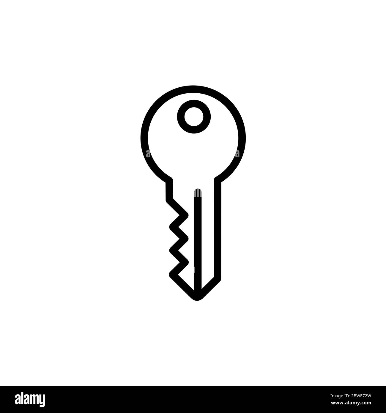 Key Line Icon In Flat Style Vector For App, UI, Websites. Black Icon ...