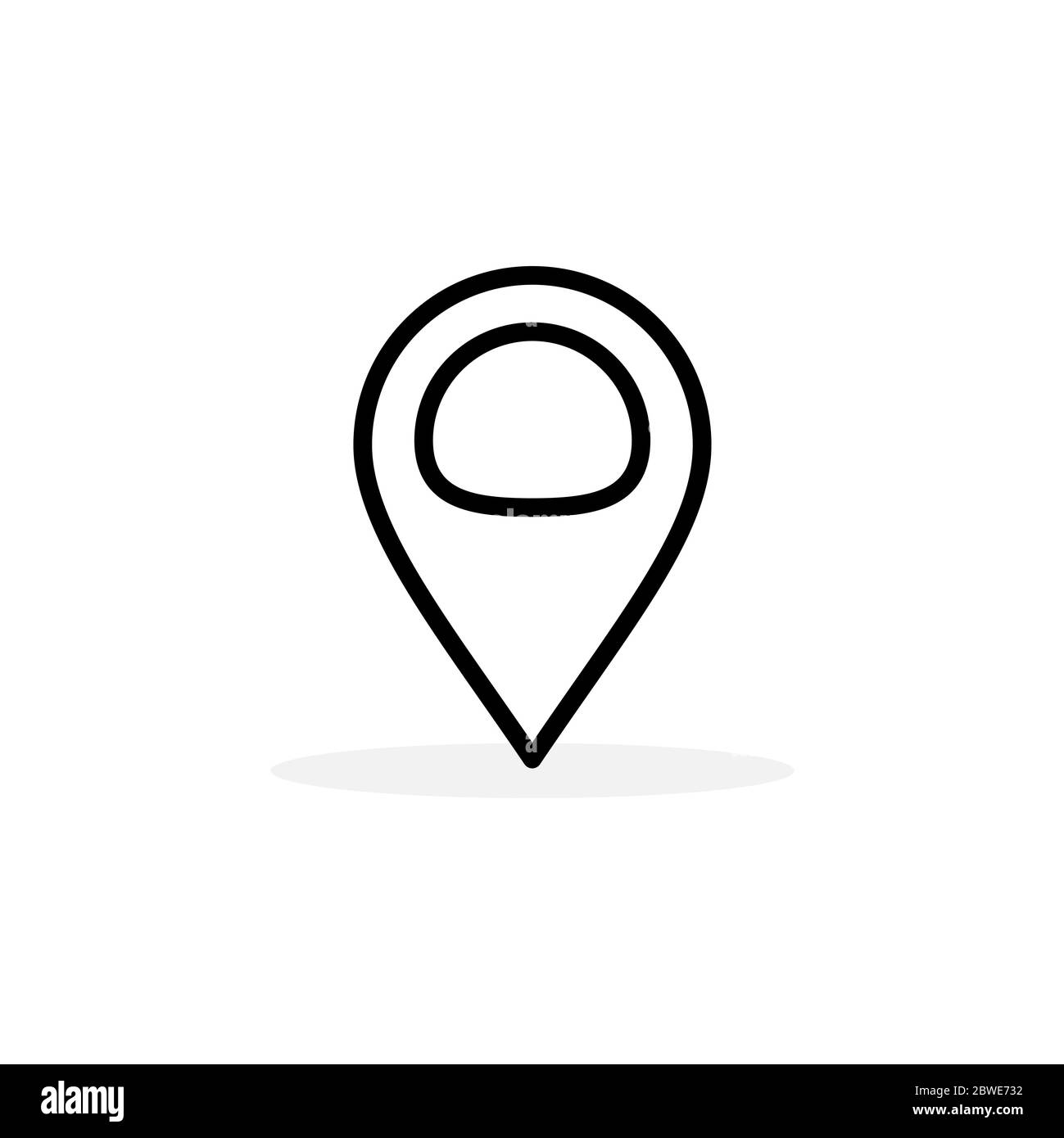 Locator Line Icon In Flat Style Vector For App, UI, Websites. Black ...