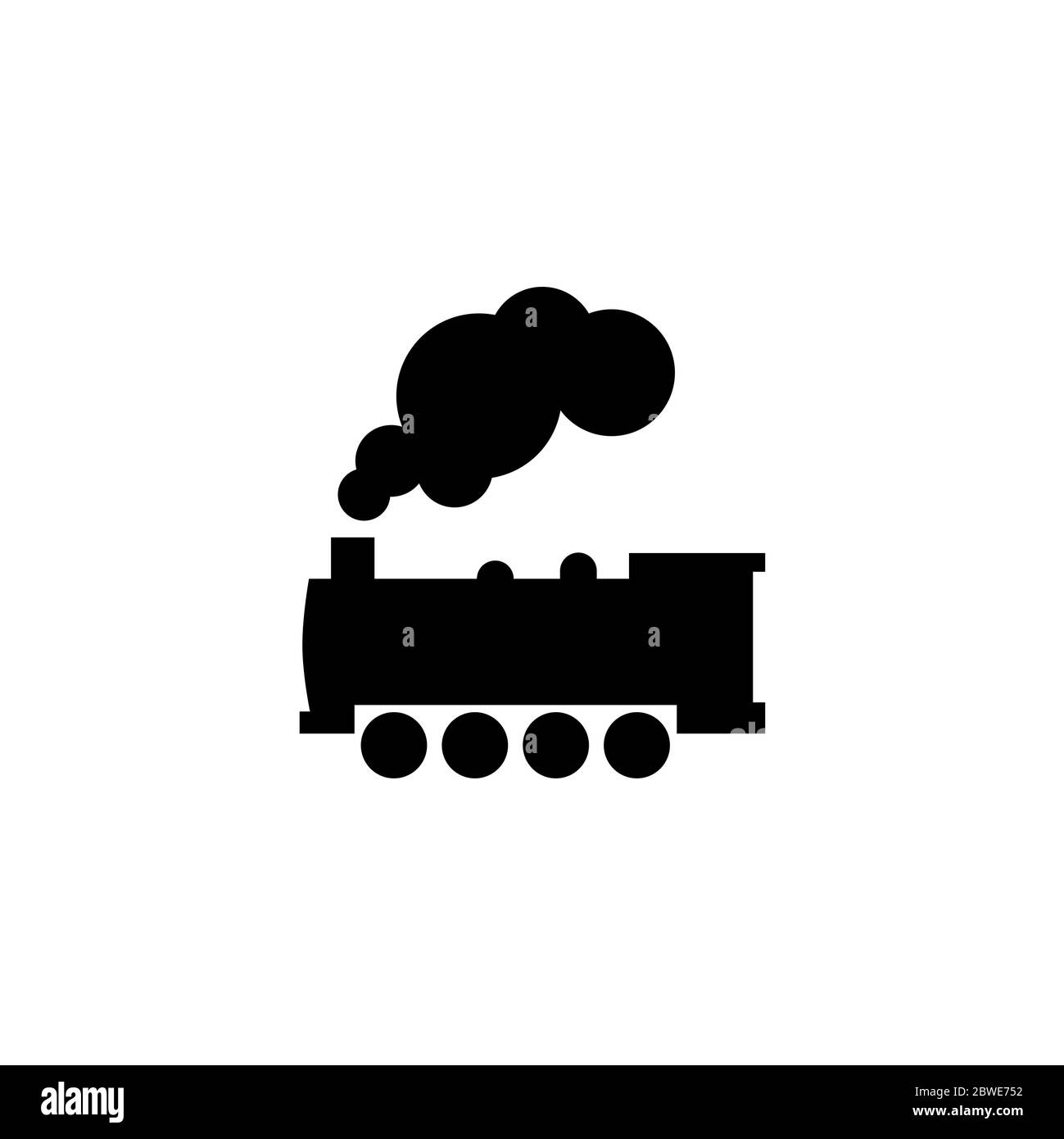 Steam Locomotive Train Icon In Flat Style Vector For Apps, UI, Websites ...