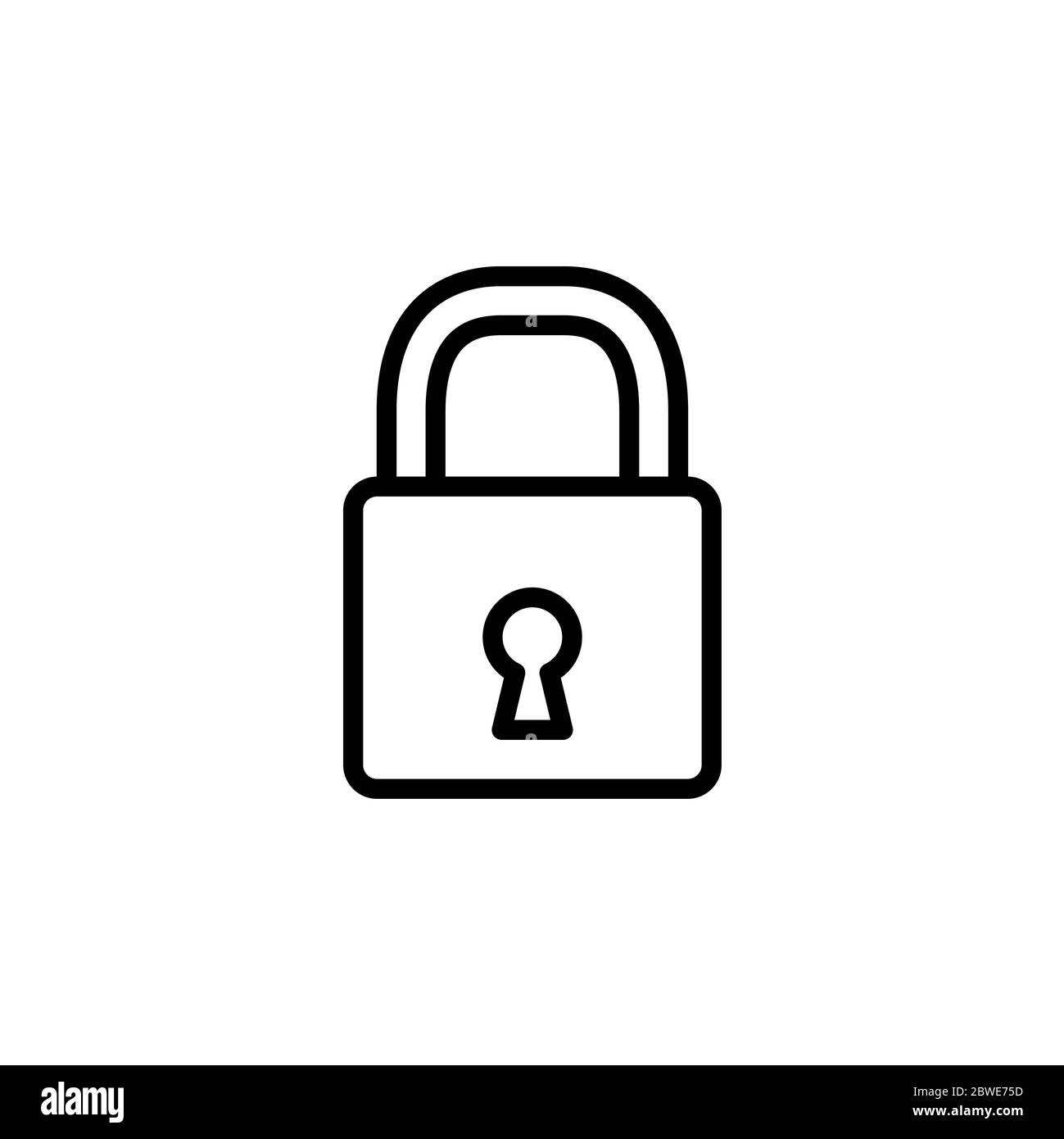 Lock Line Icon In Flat Style Vector For App, UI, Websites. Black Icon ...