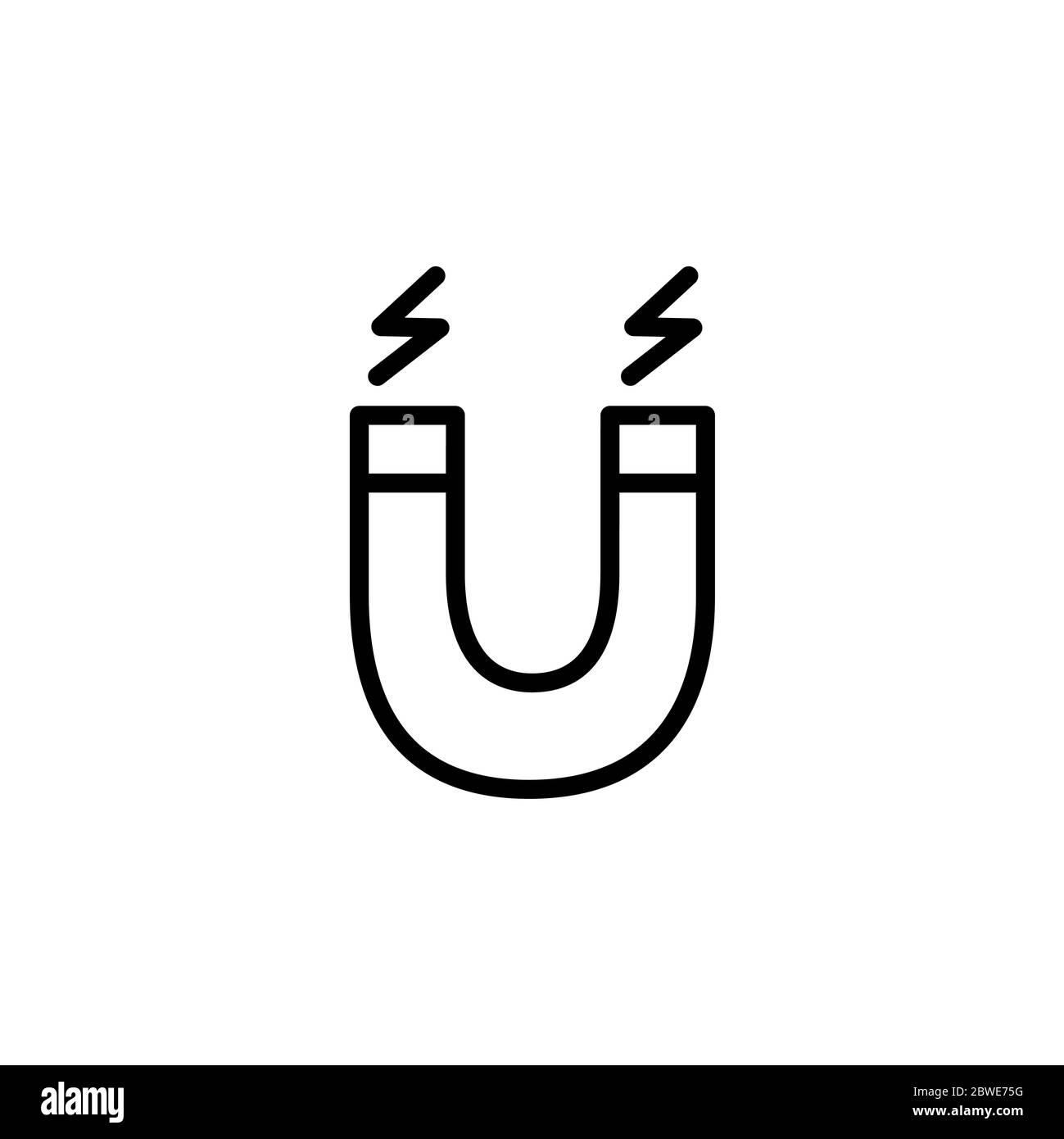 Magnet Line Icon In Flat Style Vector For App, UI, Websites. Black Icon ...