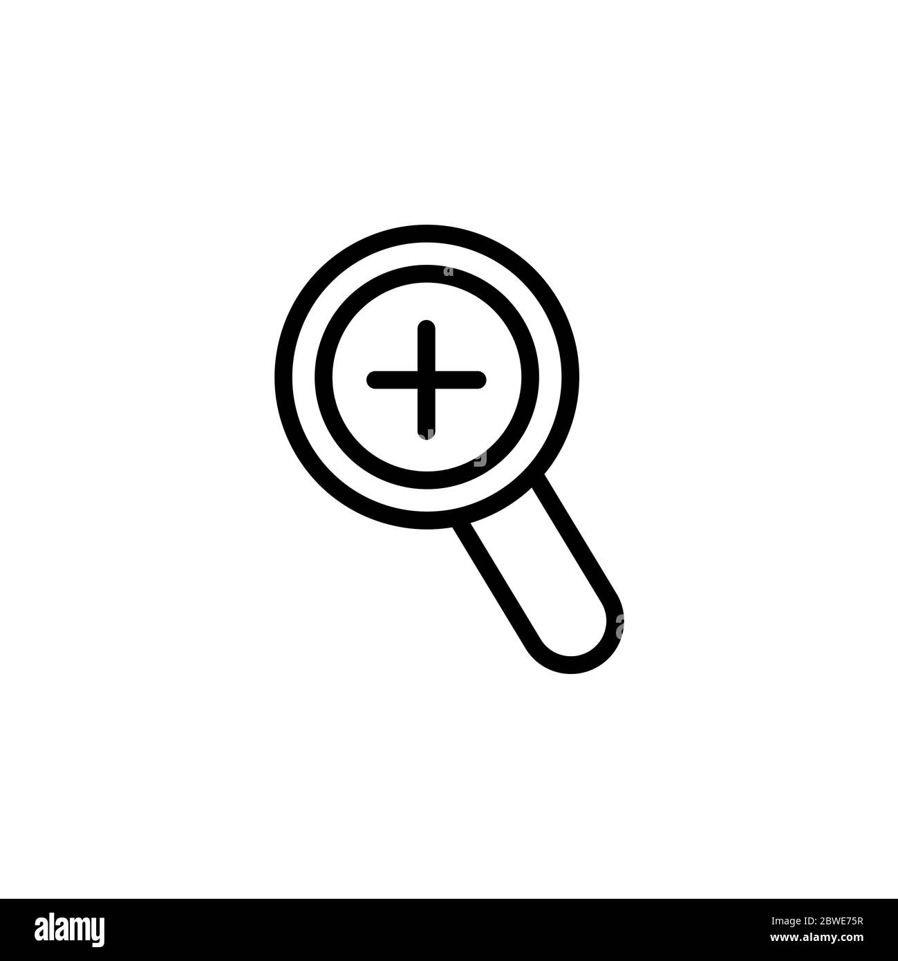 Magnifying Glass Plus Line Icon In Flat Style Vector For App, UI ...