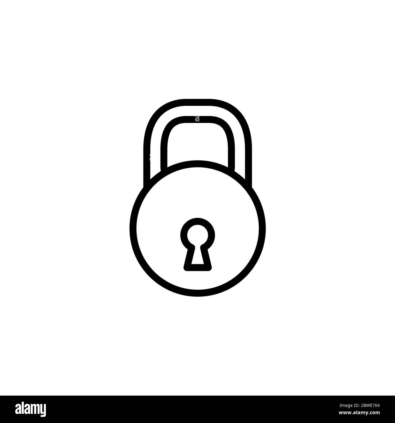 Lock Line Icon In Flat Style Vector For App, UI, Websites. Black Icon ...