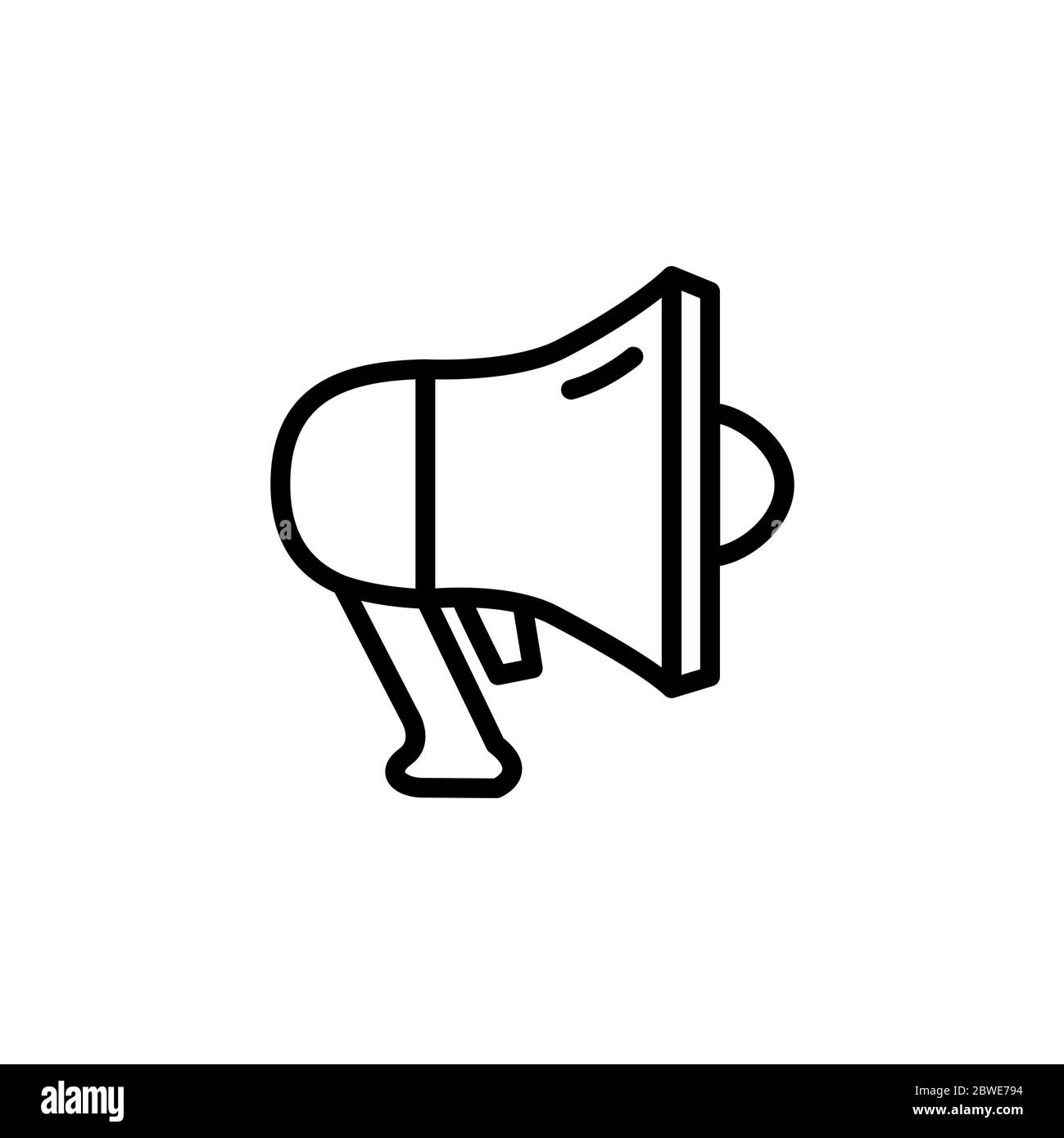 Megaphone Line Icon In Flat Style Vector For App, UI, Websites ...