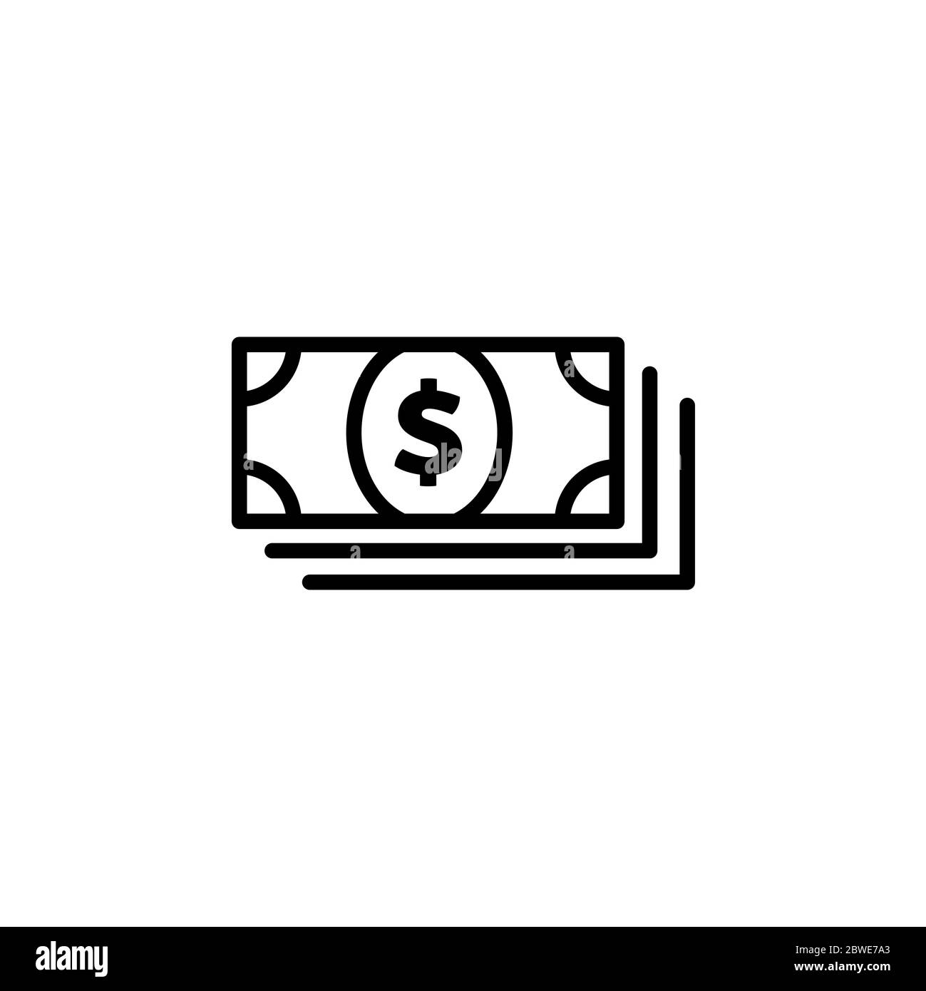 Money Line Icon In Flat Style Vector For App, UI, Websites. Black ...