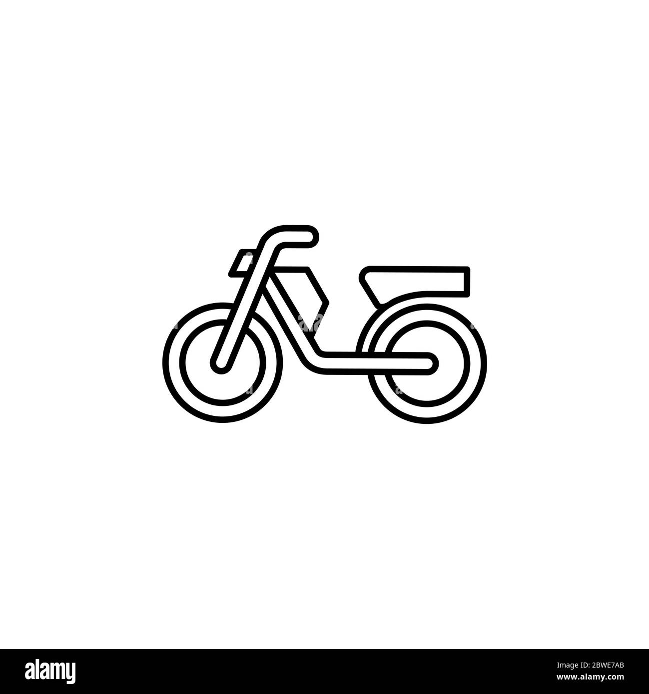 Motorcycle Line Icon In Flat Style Vector For App, UI, Websites. Black ...