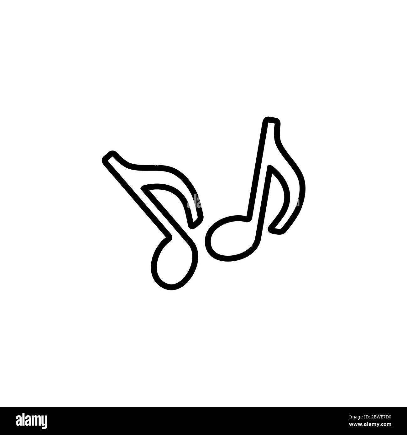 Music Note Line Icon In Flat Style Vector For App, UI, Websites. Black ...