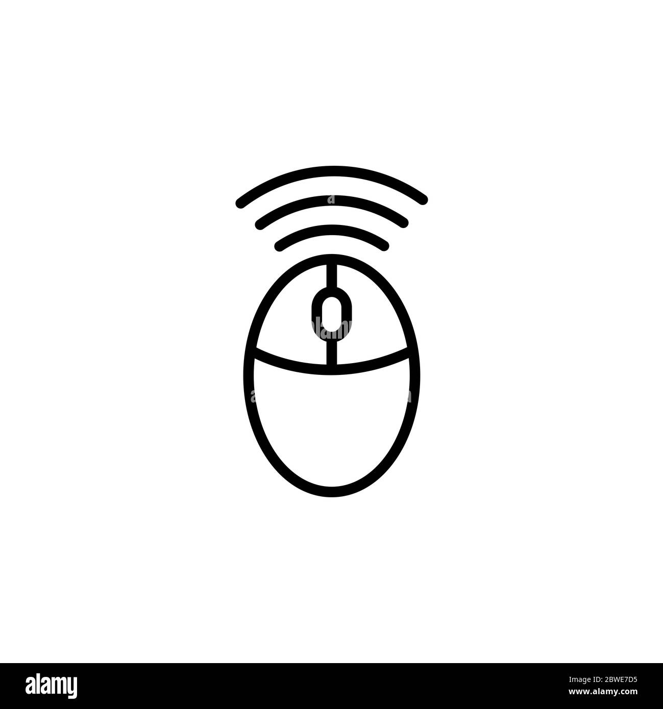 Wifi Mouse Line Icon In Flat Style Vector For App, UI, Websites. Black ...