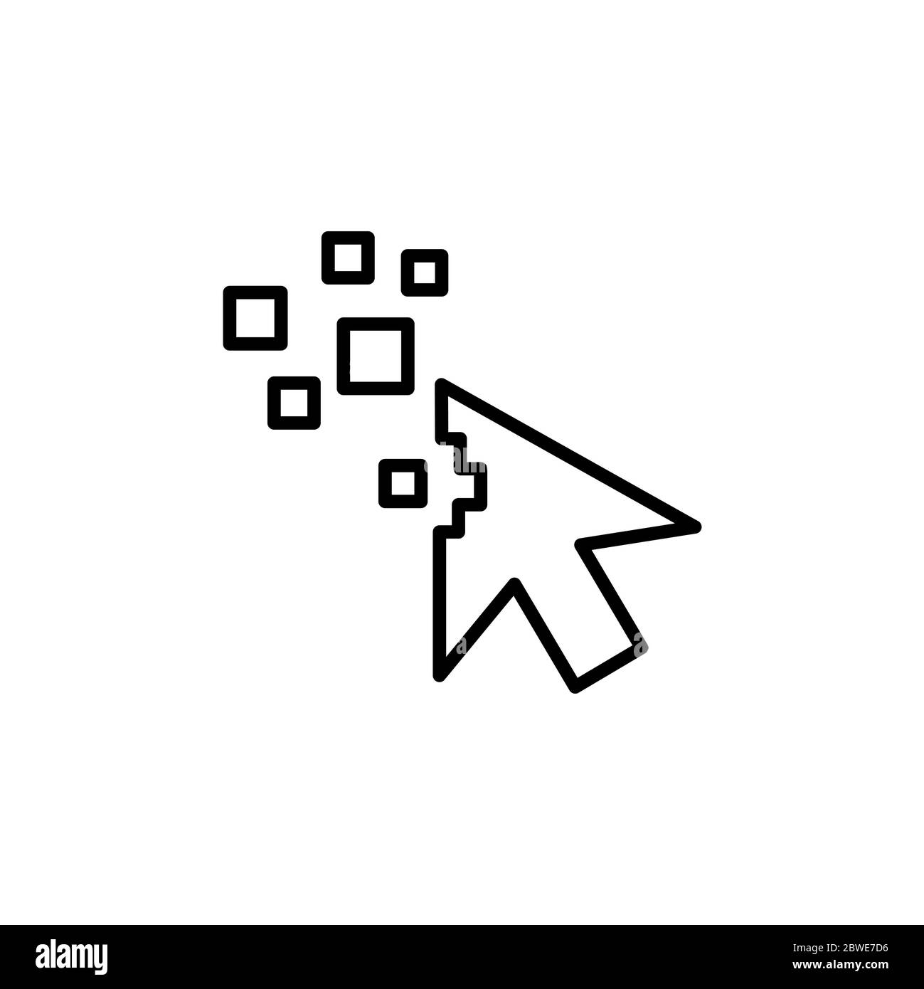 Mouse Cursor Line Icon In Flat Style Vector For App, UI, Websites ...