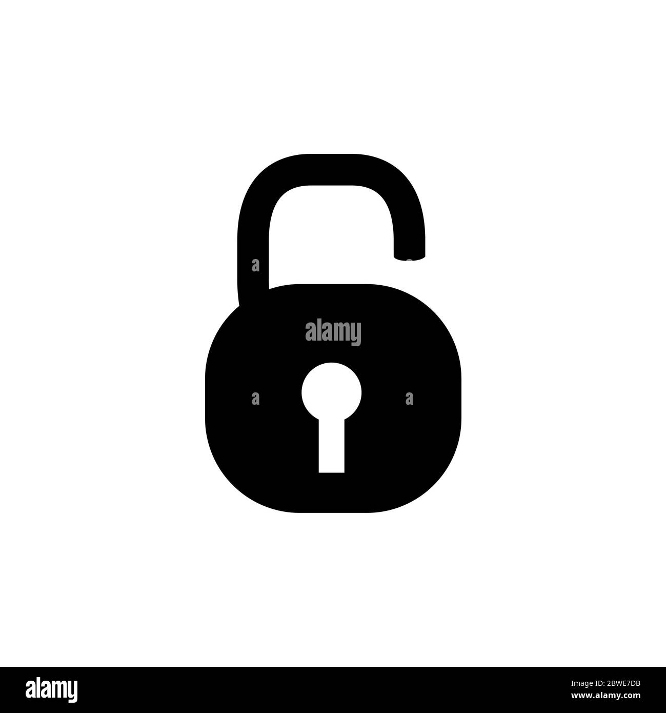 Open Lock Icon In Flat Style Vector For Apps, UI, Websites. Black Lock ...