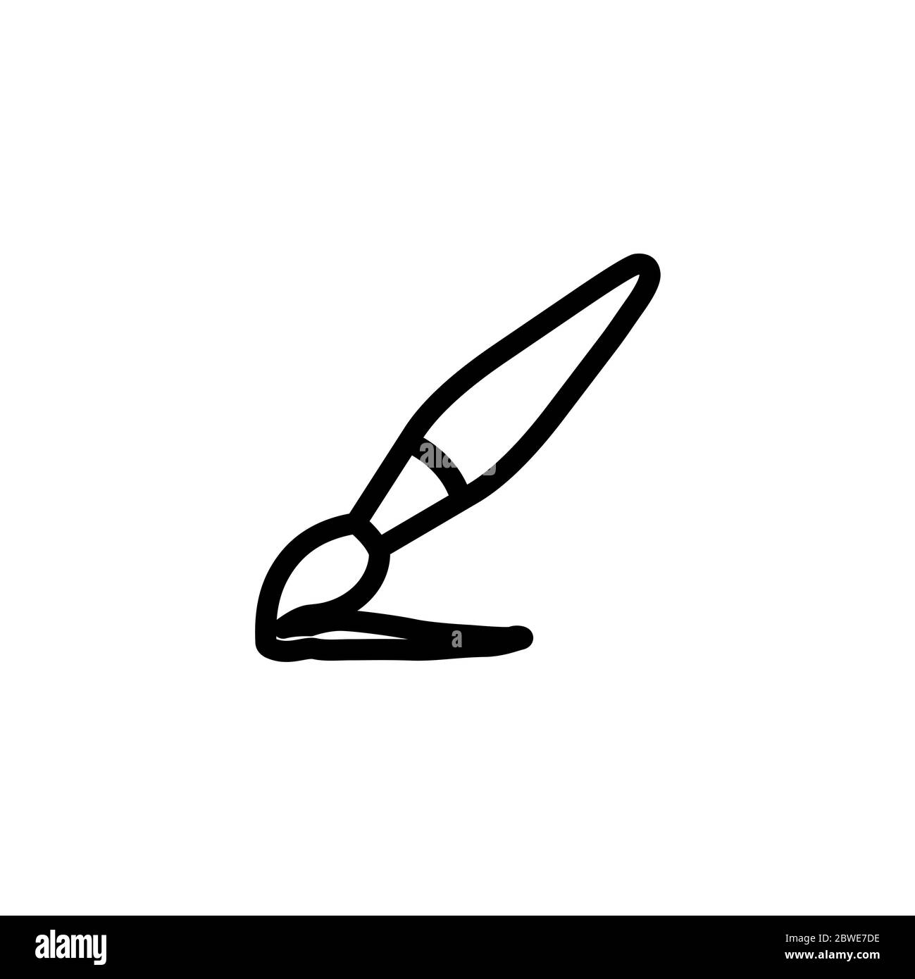 Paintbrush Line Icon In Flat Style Vector For Apps, UI, Websites. Black ...