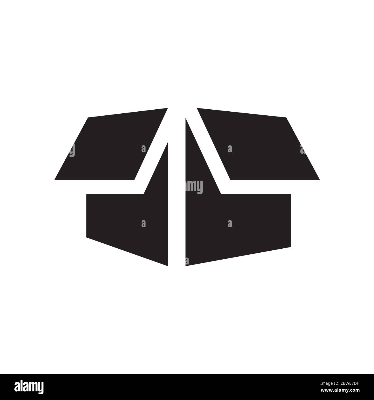 Open Box Icon In Flat Style Vector For Apps, UI, Websites. Black Icon ...