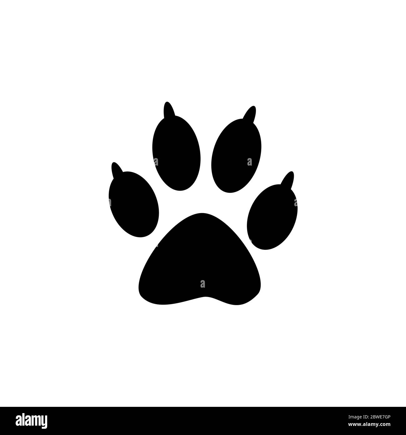 Paw Icon In Flat Style Vector For Apps, UI, Websites. Black Icon Vector ...