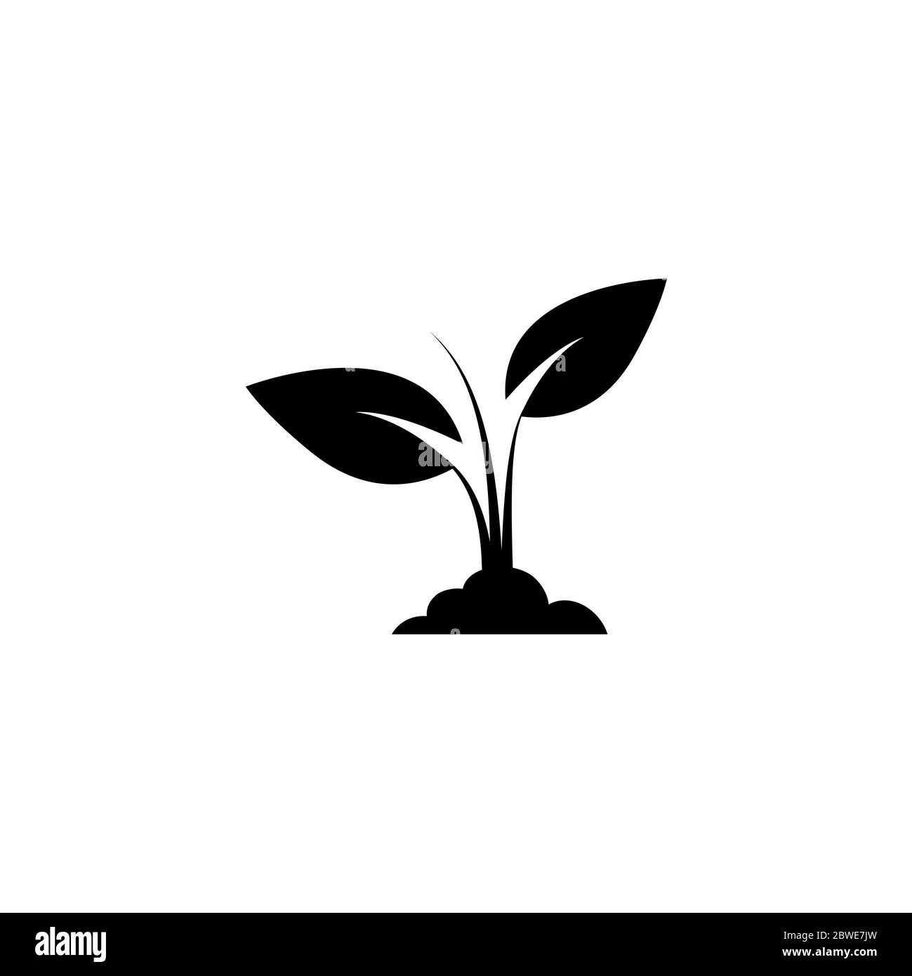 Plant Icon In Flat Style Vector For Apps, UI, Websites. Black Icon ...