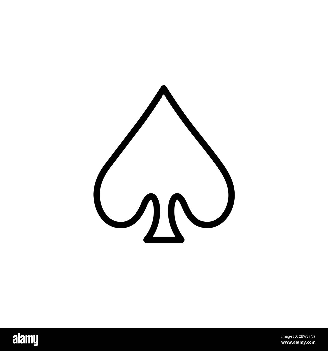 Playing Card Spade Line Icon In Flat Style Vector For Apps, UI ...