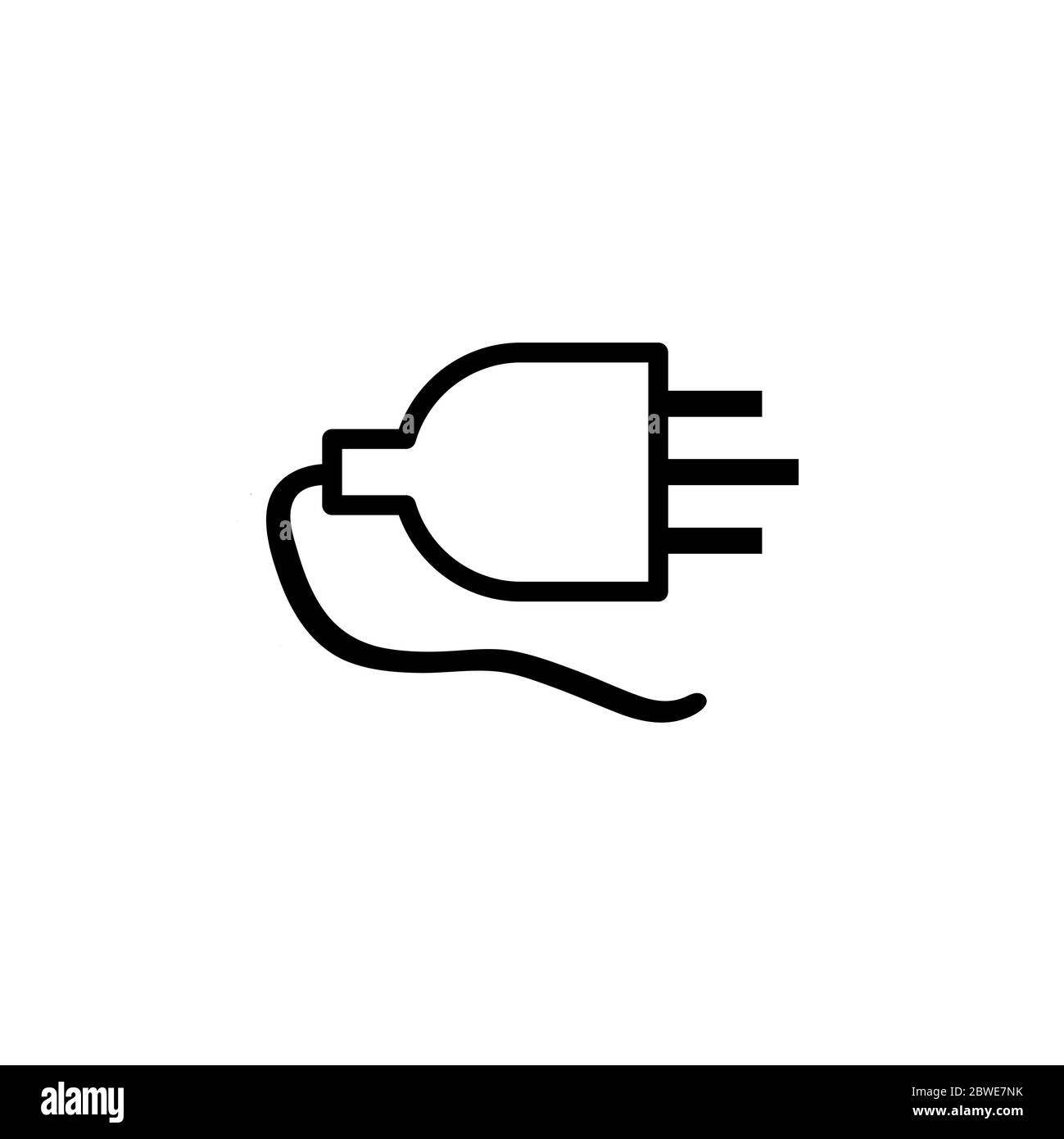 Plug Line Icon In Flat Style Vector For Apps, UI, Websites. Black Icon ...