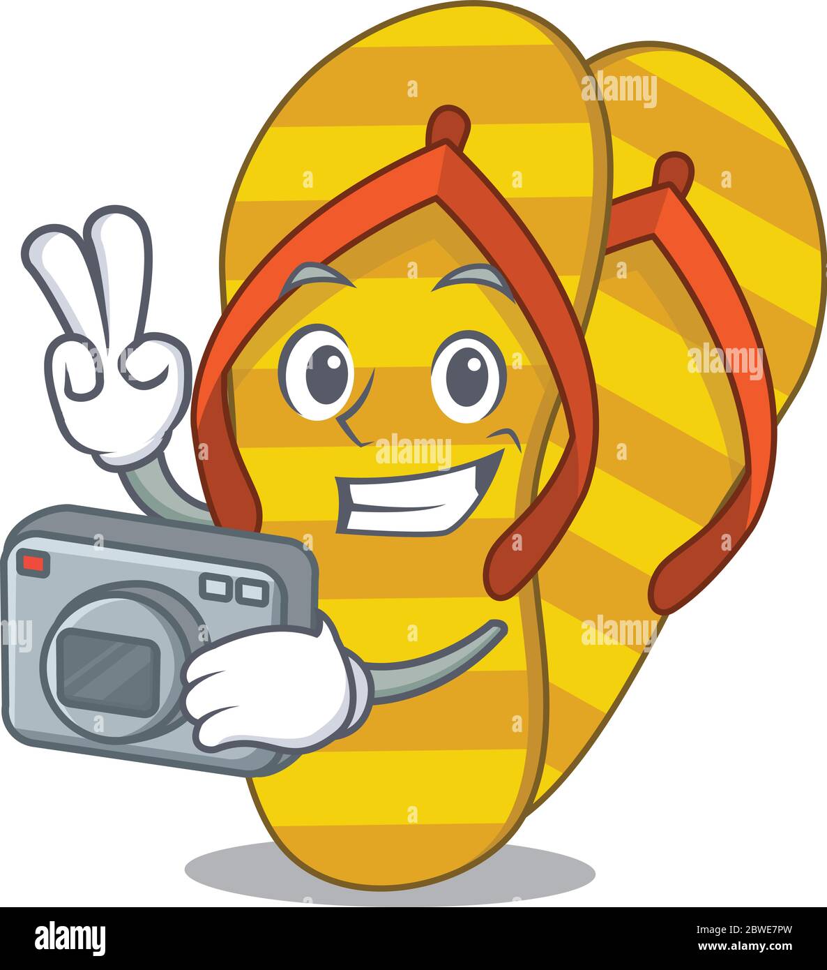 a professional photographer flip flops cartoon picture working with ...
