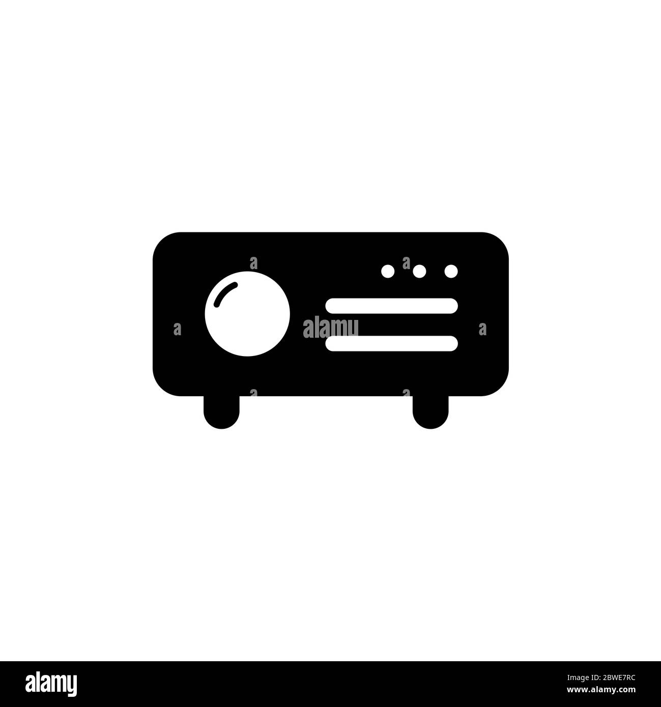 Projector Icon In Flat Style Vector For Apps, UI, Websites. Black Icon ...