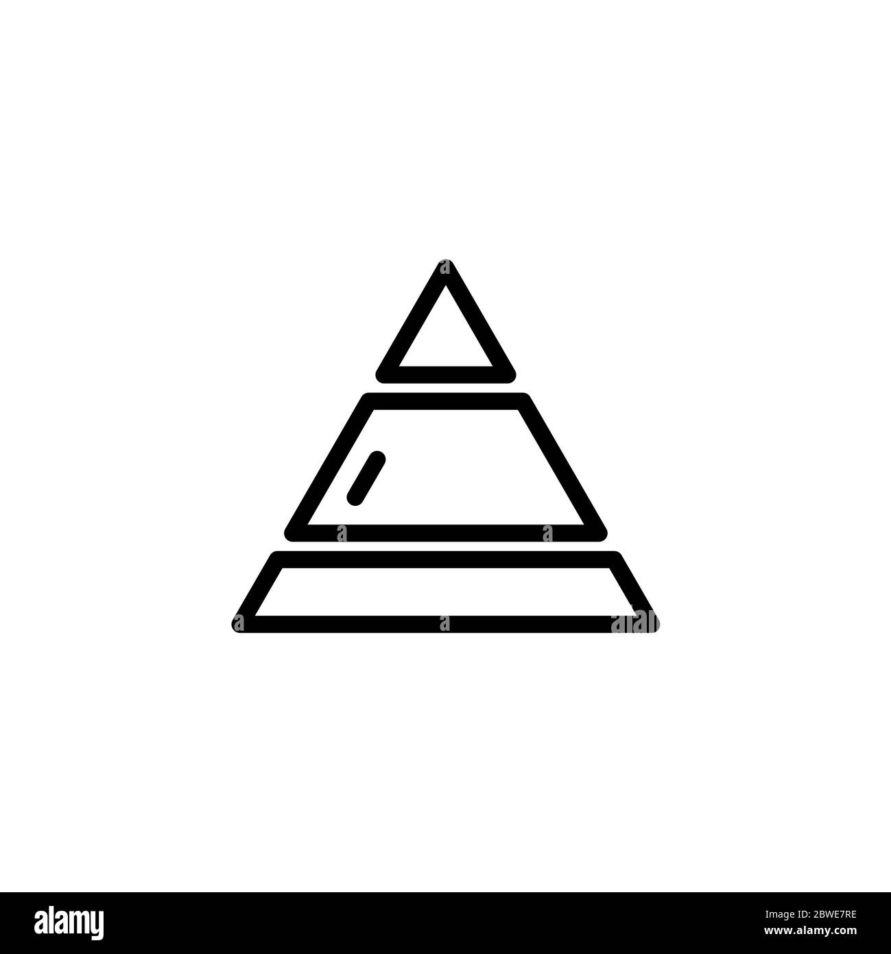 Pyramid Line Icon In Flat Style Vector For Apps, UI, Websites. Black ...